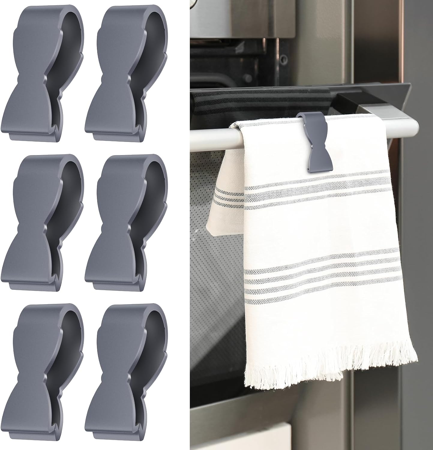 Amazon.com: Havawish 6 Pcs Hand Towel Clips for Kitchen Keeps Falling ...