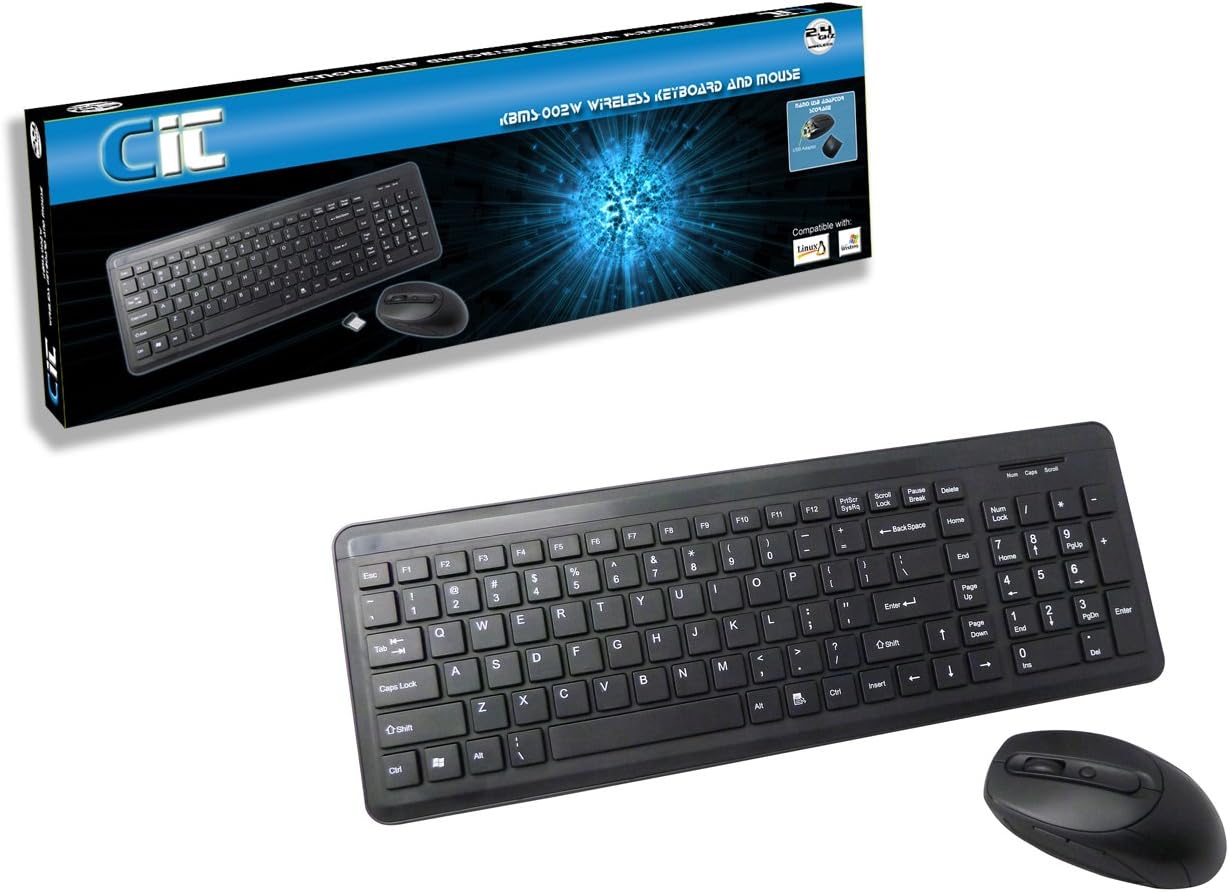 CiT Wireless Keyboard and Mouse Combo - Black: Amazon.co.uk: Computers ...