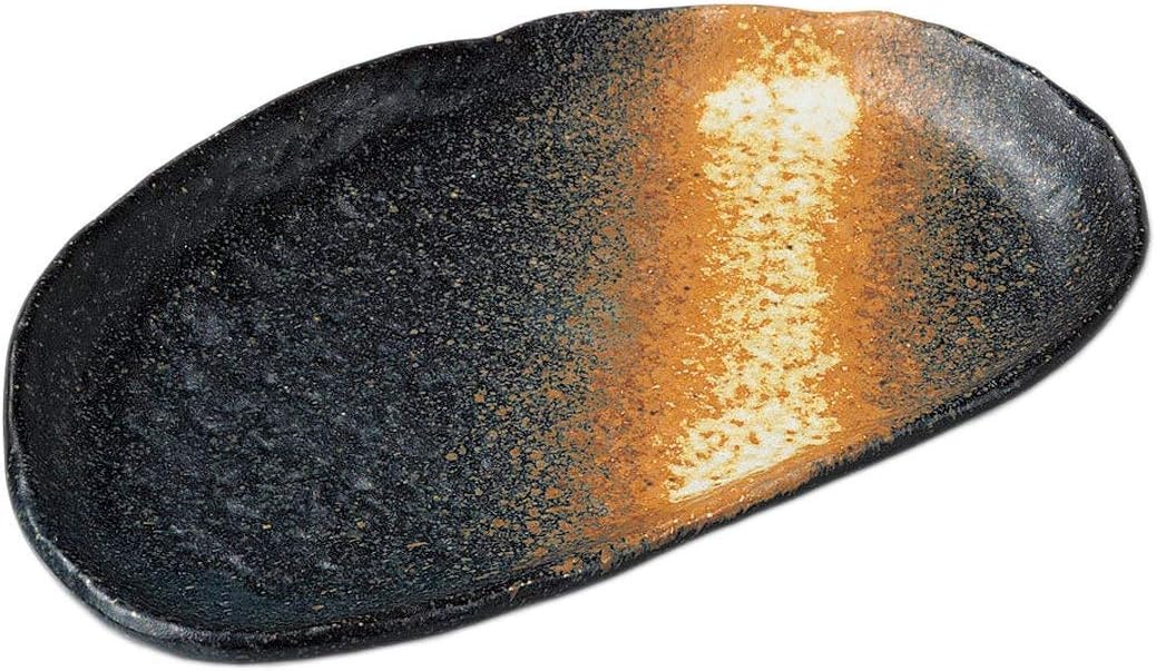 Amazon.com | Black BIZEN half moon Plate 18.4 cm: Side Dishes