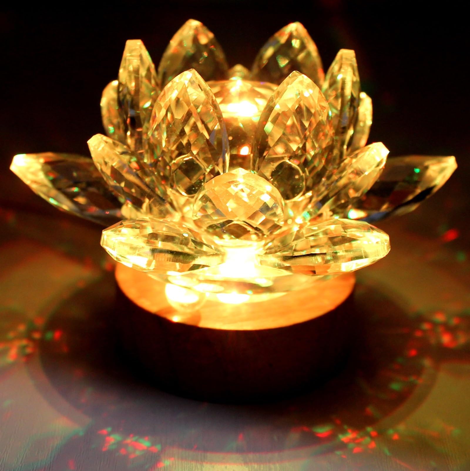 Omeet Colorful LED Lotus Buddhist Lamp, Gradient Buddha Light for ...