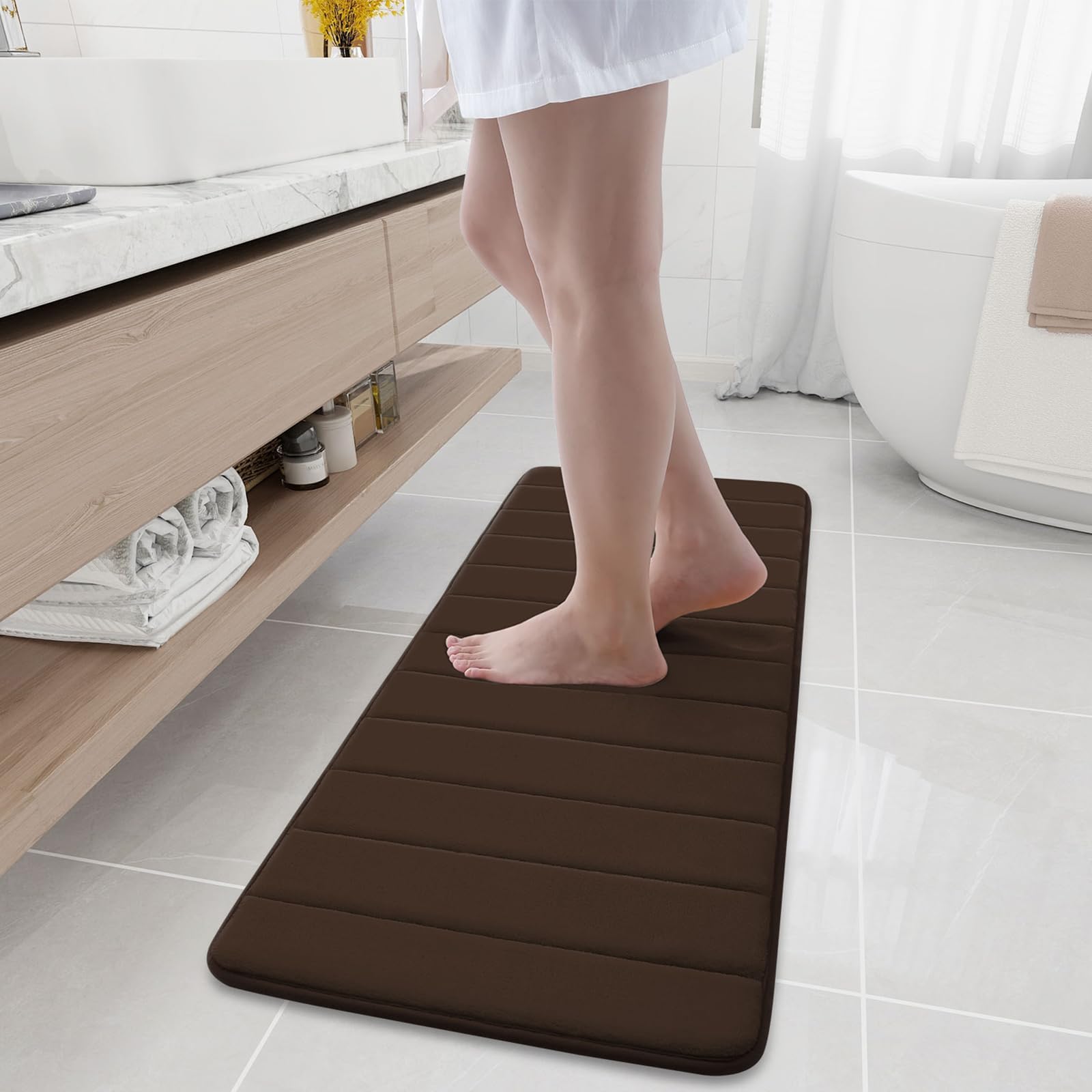 Amazon.com: Buganda Meomry Foam Bathroom Rugs and Toilet Rugs U-Shaped ...