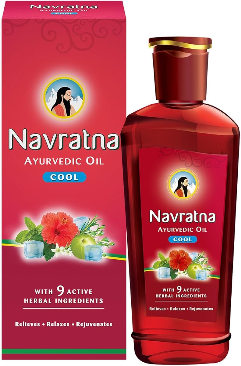 Navratna Ayurvedic Cool Oil Combination Of 9 Ayurvedic Herbs Relieves ...