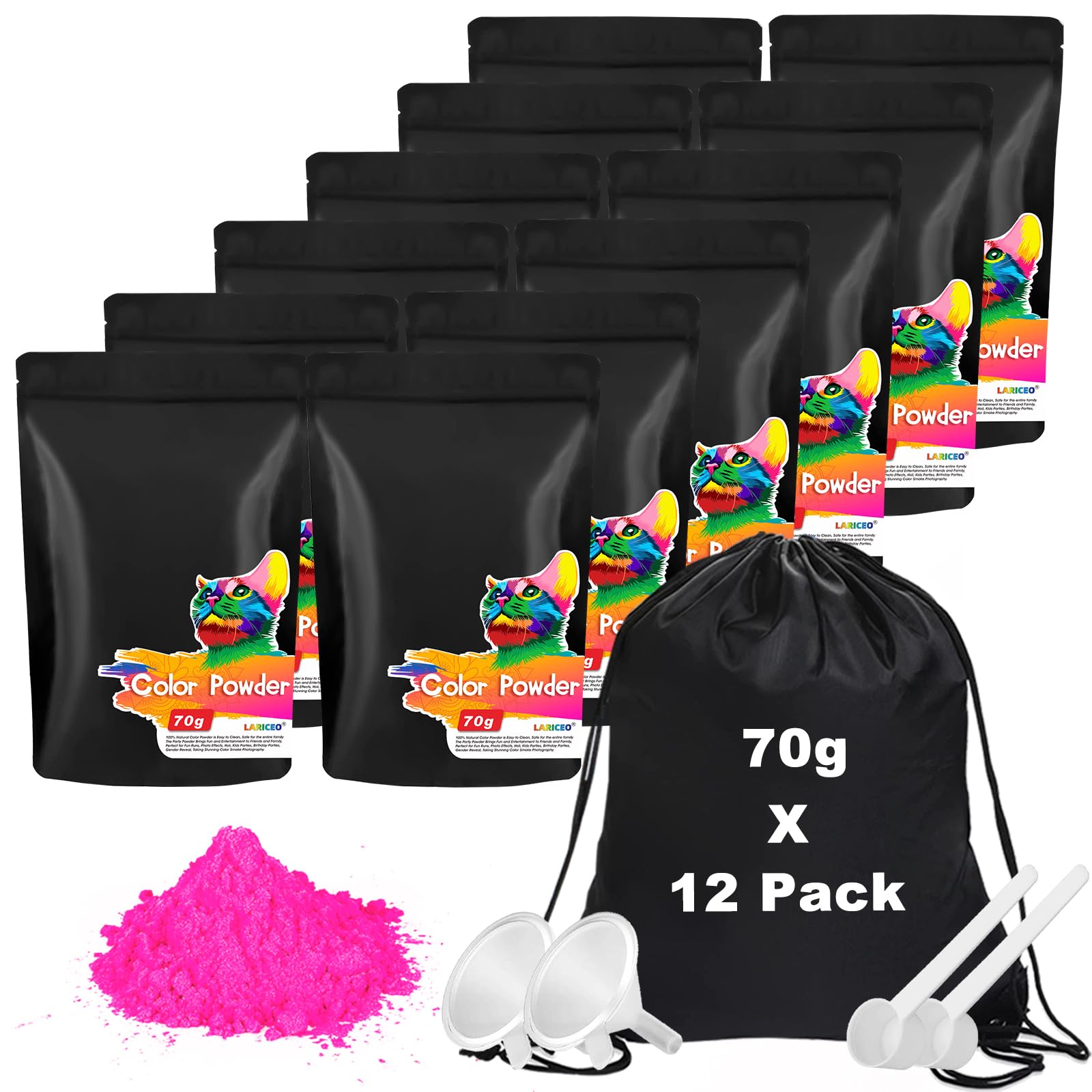 Snapklik.com : LARICEO Gender Reveal Color Powder Set 12 Packs X 70 ...