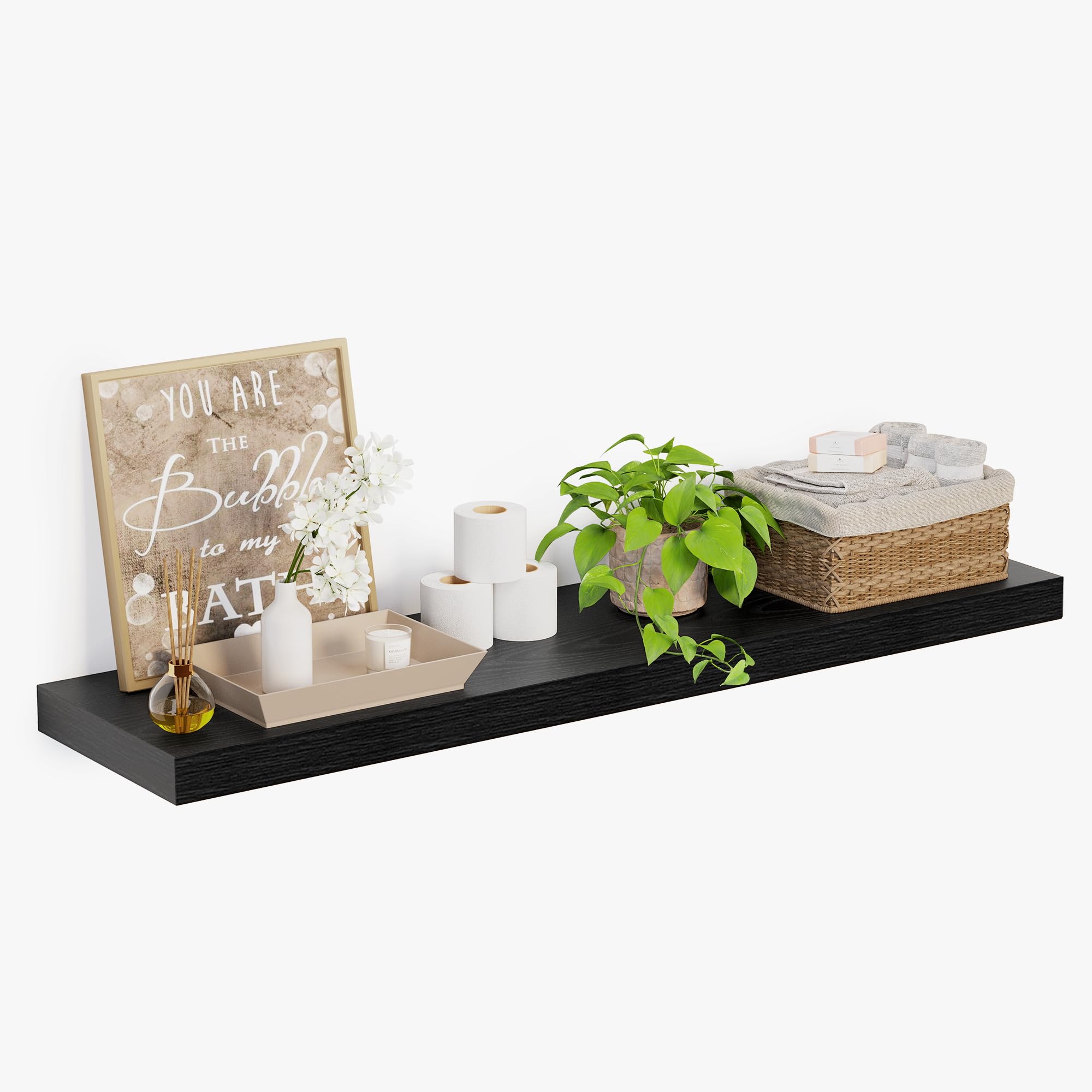 Amazon.com: Heimlove 12 Inch Deep Floating Shelves, 55 x 12 inches Long ...
