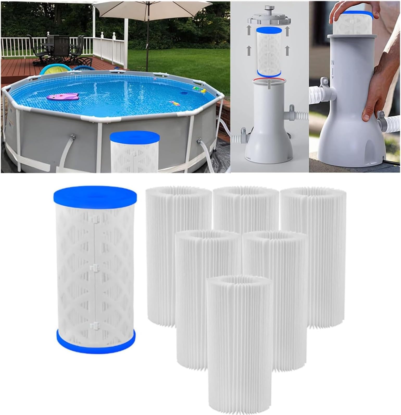 Amazon.com : (Pack of 6) Intex 29000E/59900E Easy Set Pool Replacement ...
