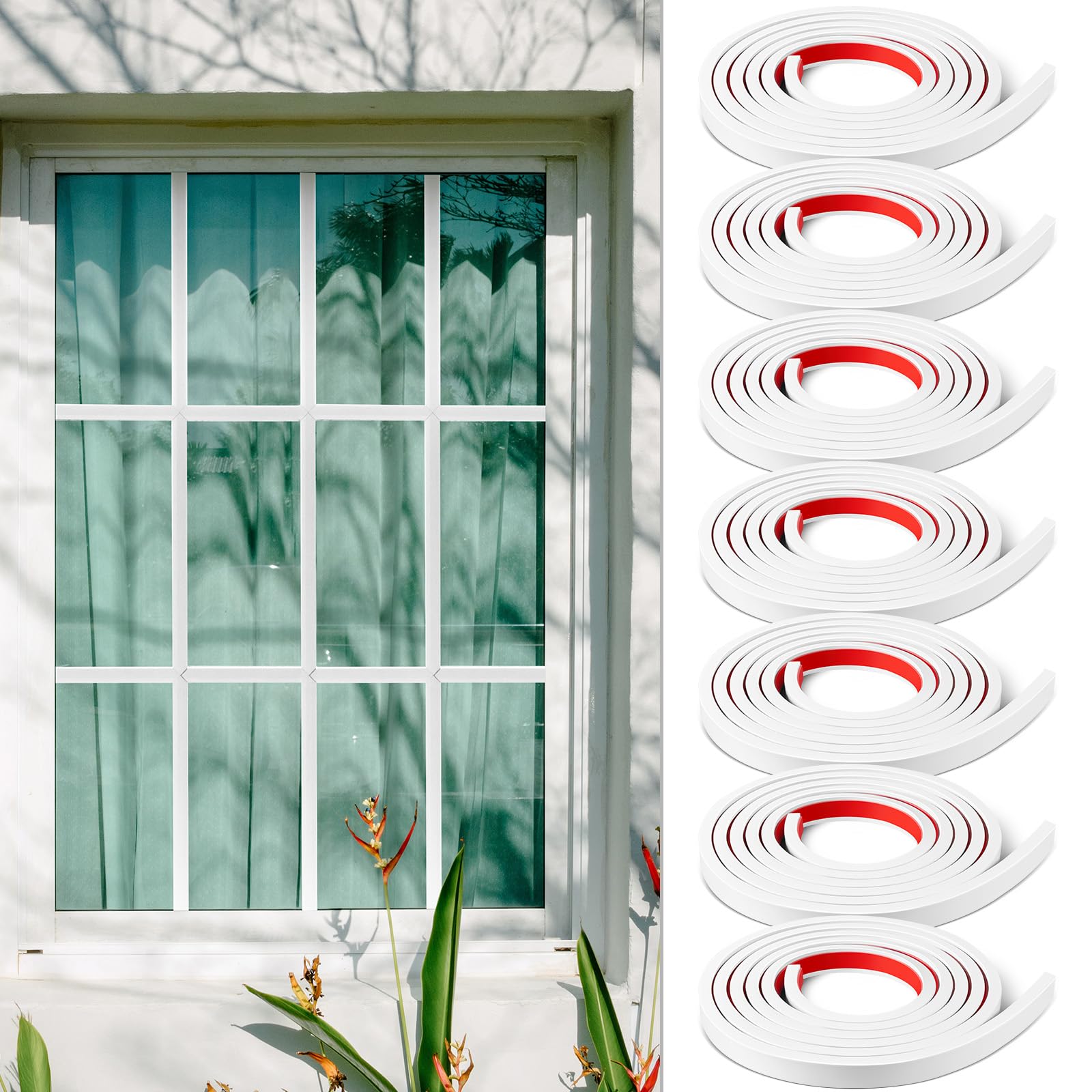 Amazon.com: Frienda 7 Rolls Window Grille Inserts Grid Kit 32.8 ft Self ...