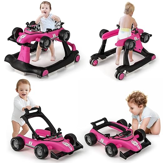 Amazon.com : HONEY JOY 4-in-1 Baby Walker, Activity Push Walker w/3 ...