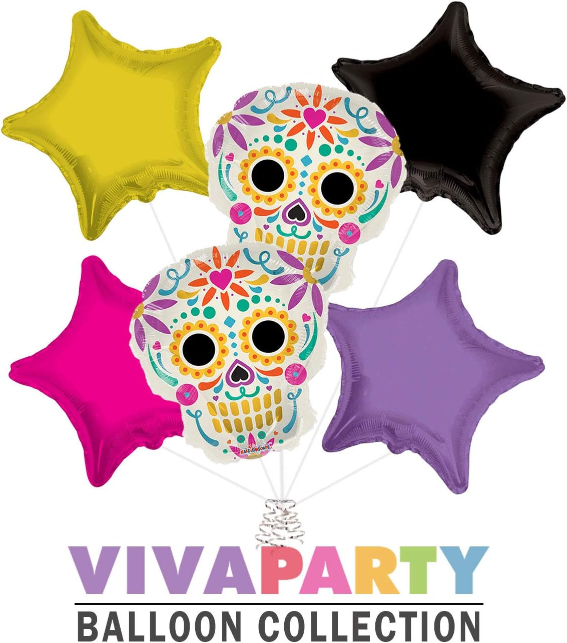 Amazon.com: Day of The Dead Día de Muertos Balloon Bouquet 6 pc | Viva ...