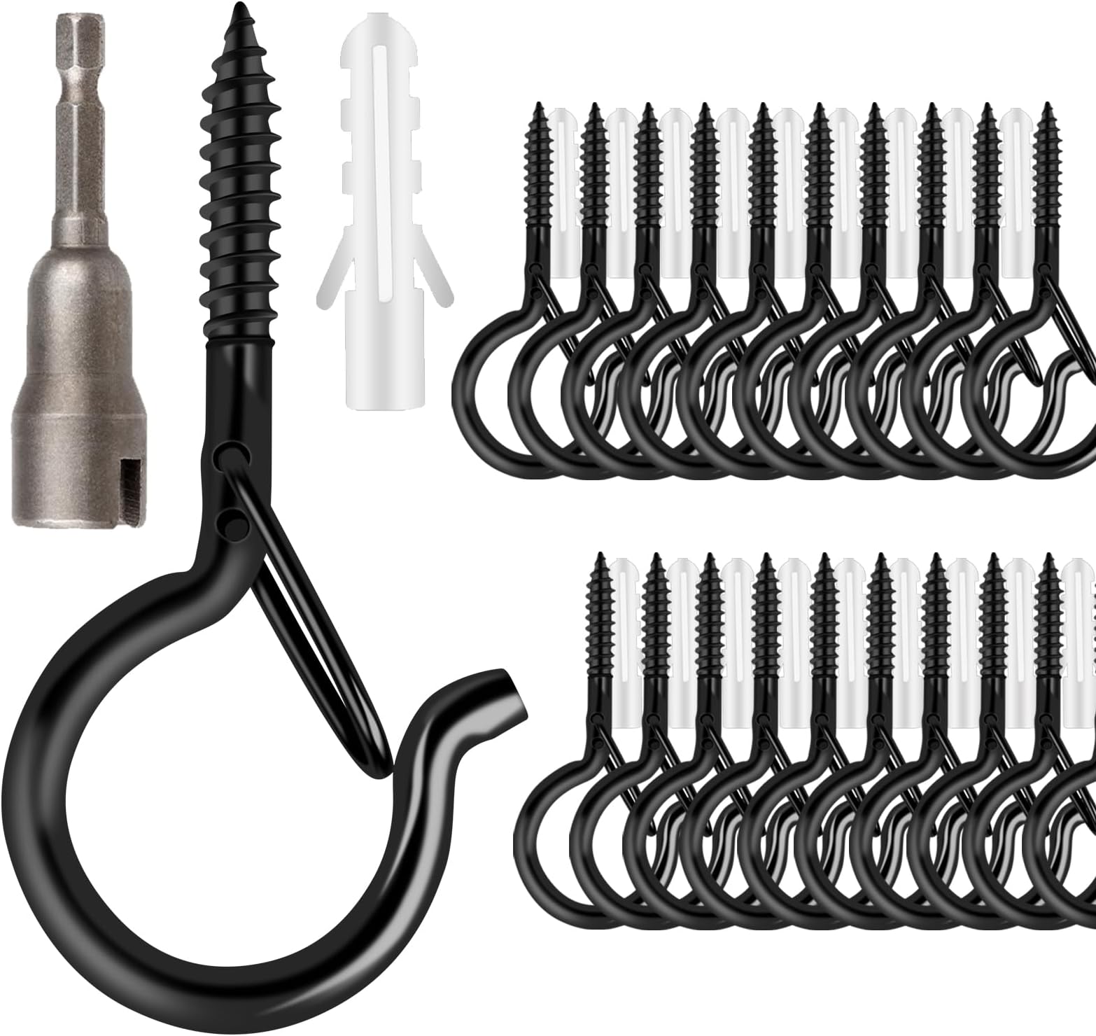 Amazon.com: ADIIL 20 PCS Q Hanger Hooks with Safety Buckle, Windproof ...