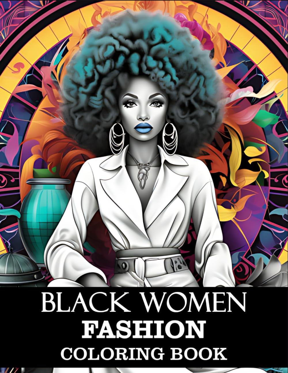 Amazon.com: Black Women Fashion Coloring Book: Adult Coloring Book ...