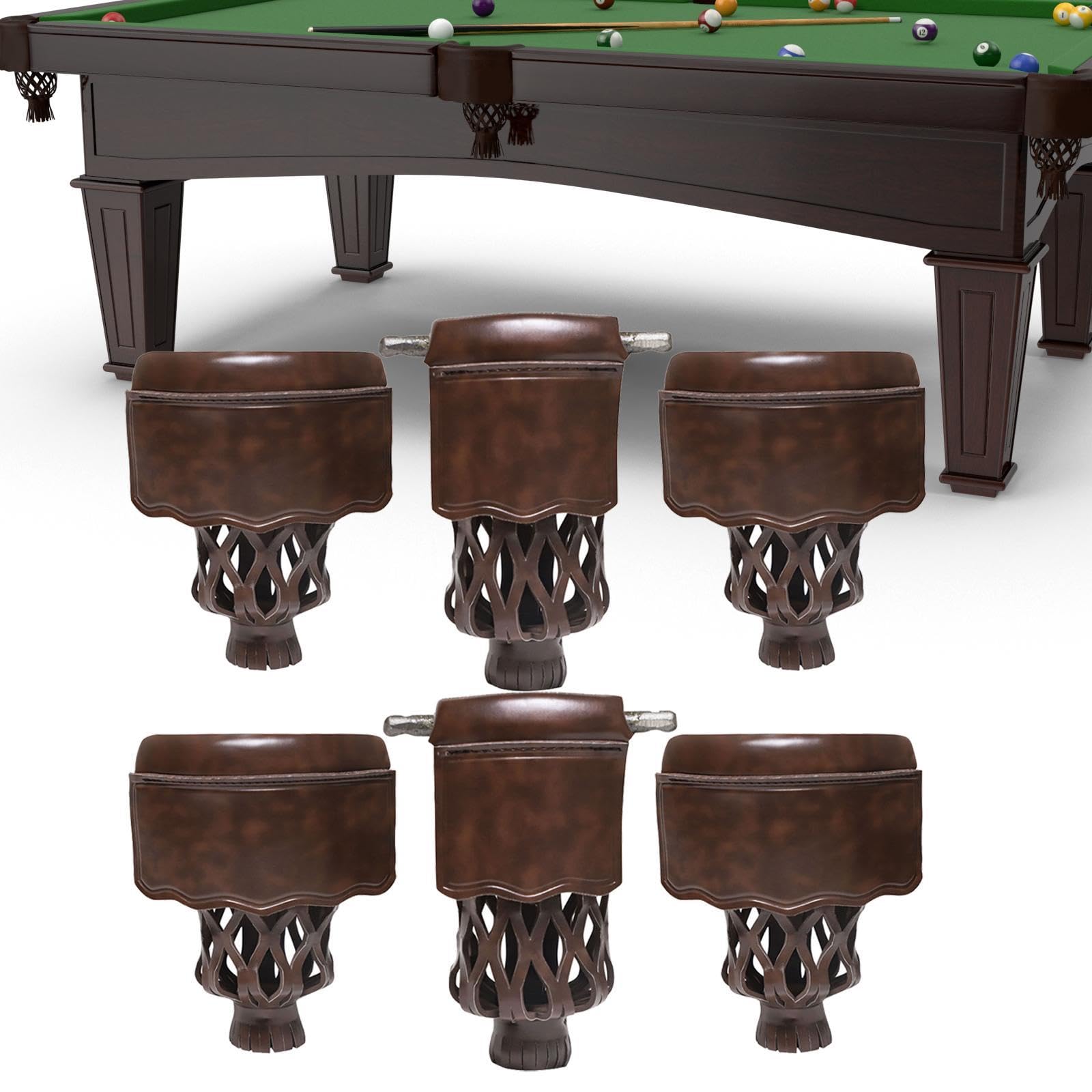 Leather With Shield Billiard Table Pocket Set