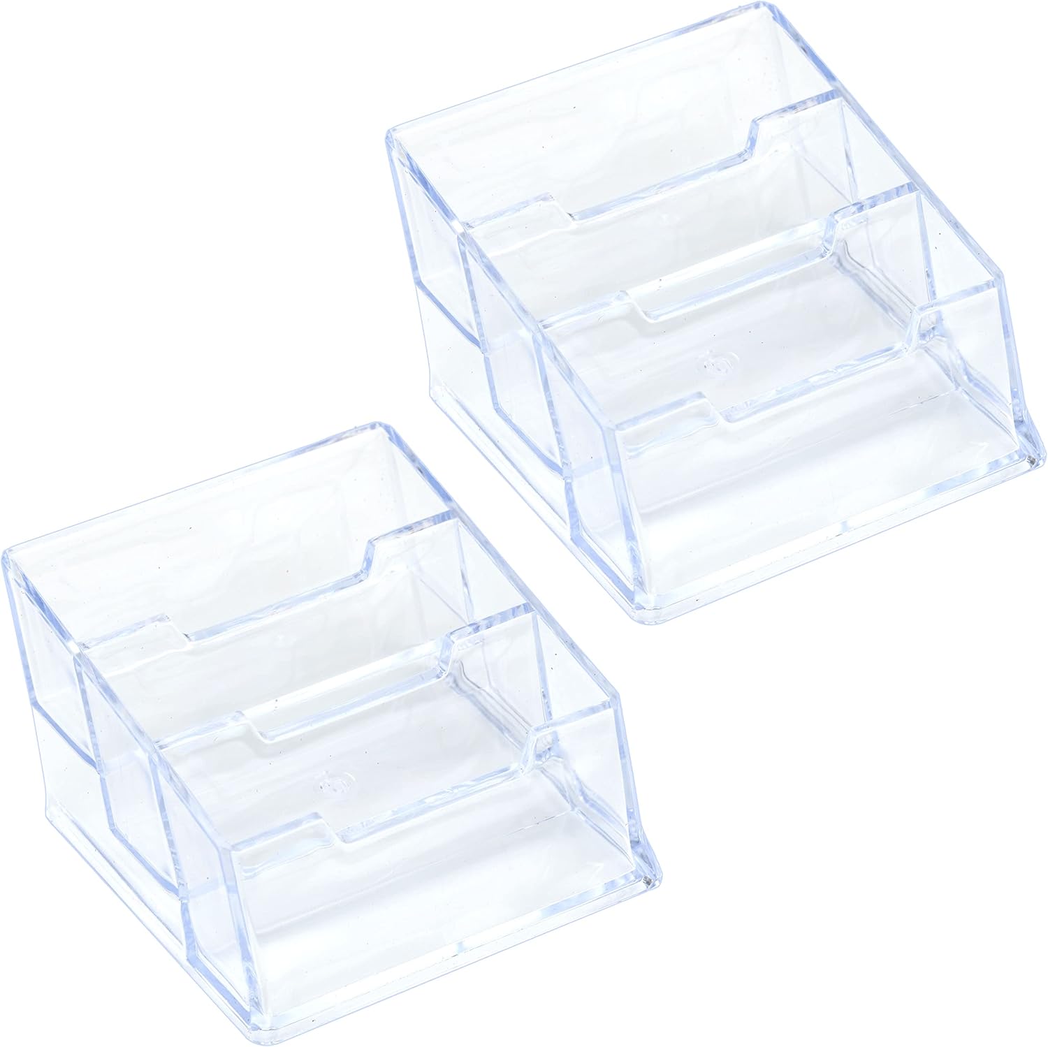 IFAMIO 2 Pack Business Card Holder Clear Card Organizer Stand 3 Tiers ...