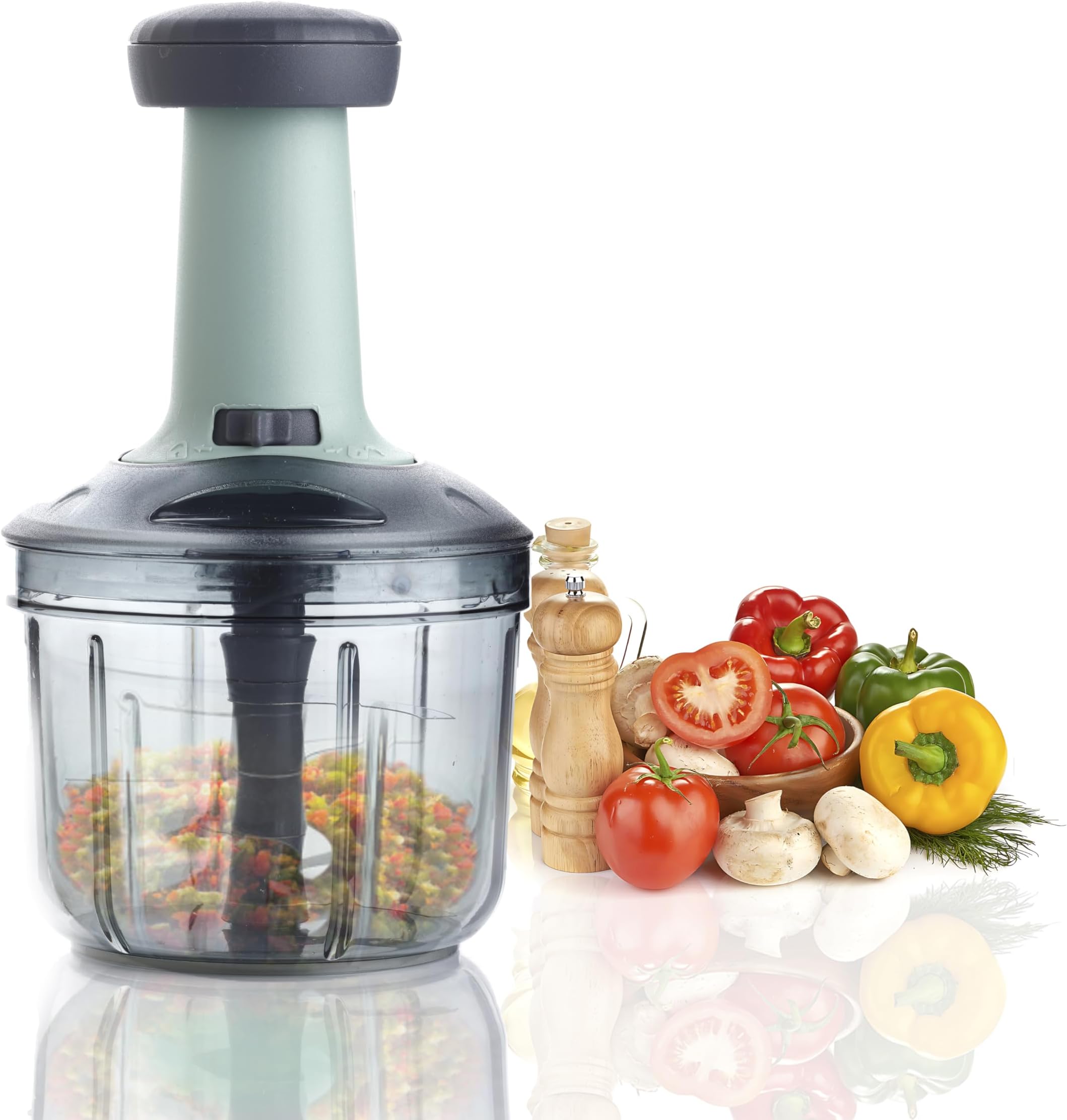 Quality Plus Food Chopper,Steel Large Manual Hand-Press Chop Fruit ...