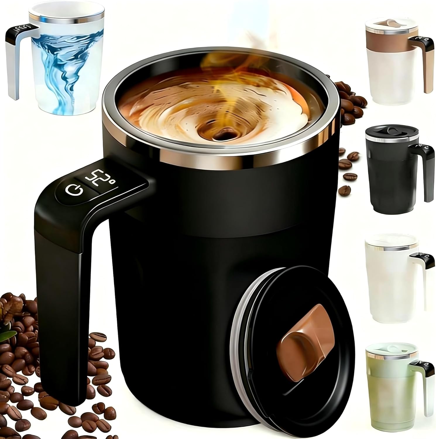 Amazon.com | cyaneagle Automatic Stirring Coffee Cup with Temperature ...