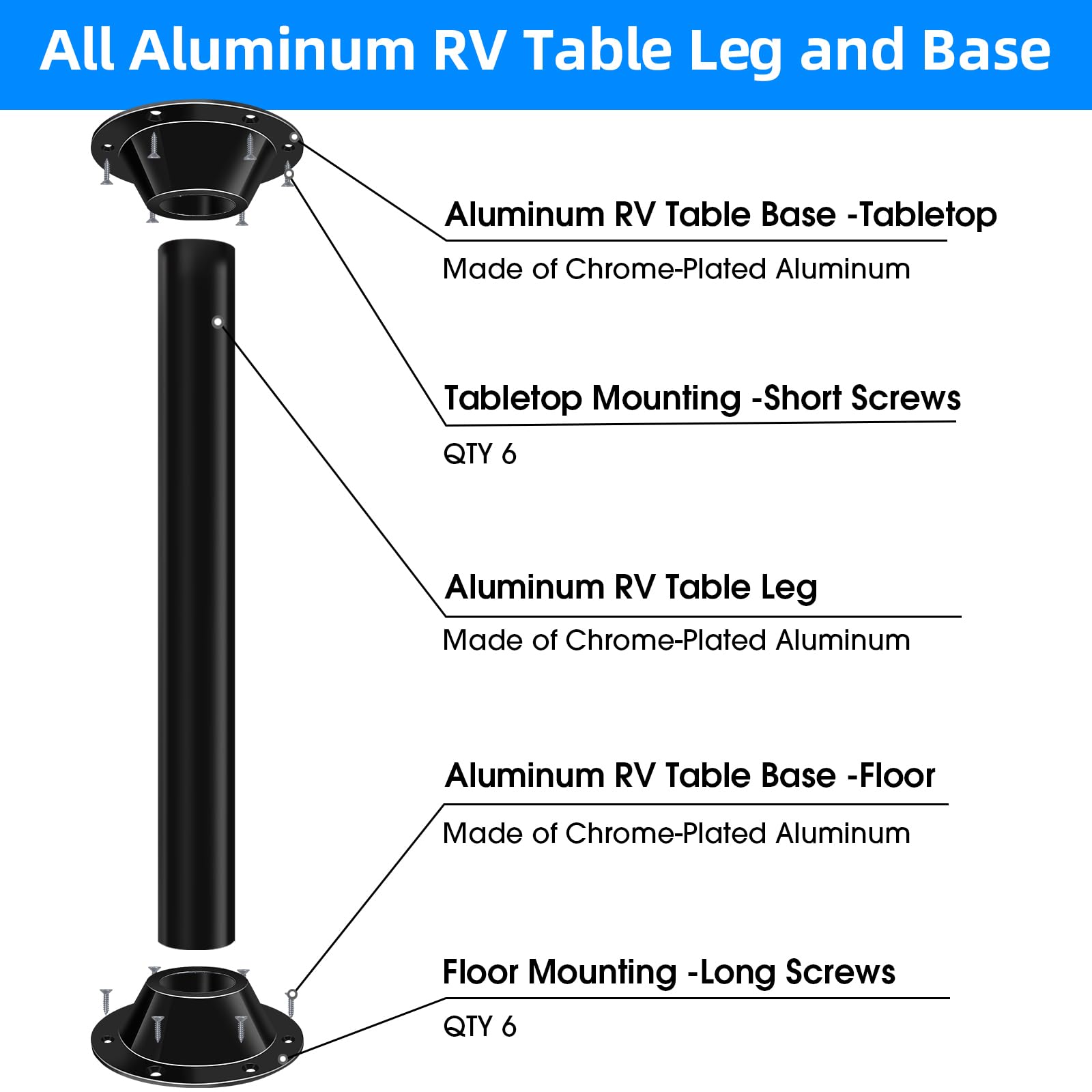 Snapklik.com : 29" RV Table Legs And Bases,Aluminum RV Table Base Mount ...