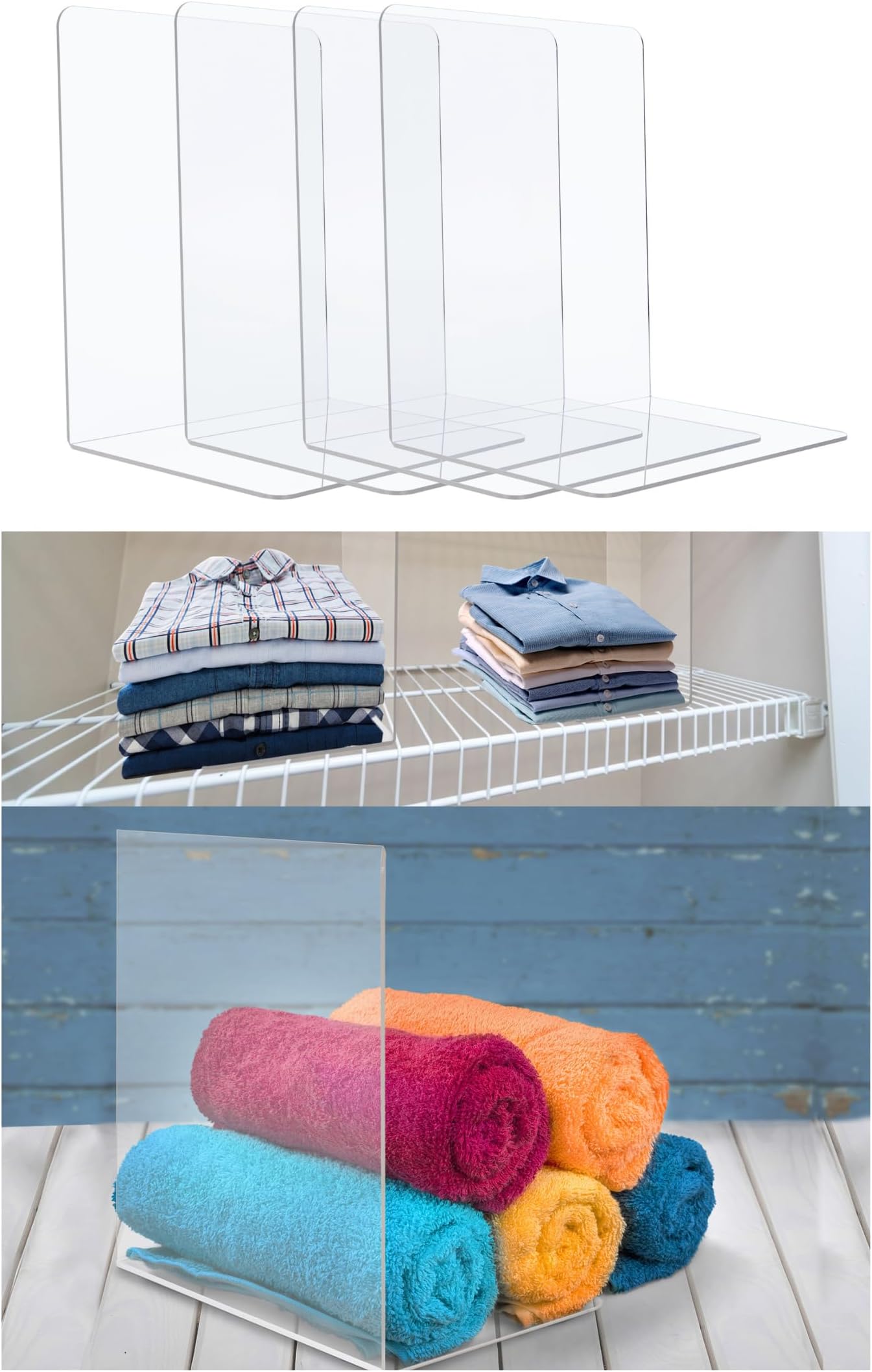 Amazon.com: True 4U Acrylic Shelf Dividers for Closet Organization: 4 ...