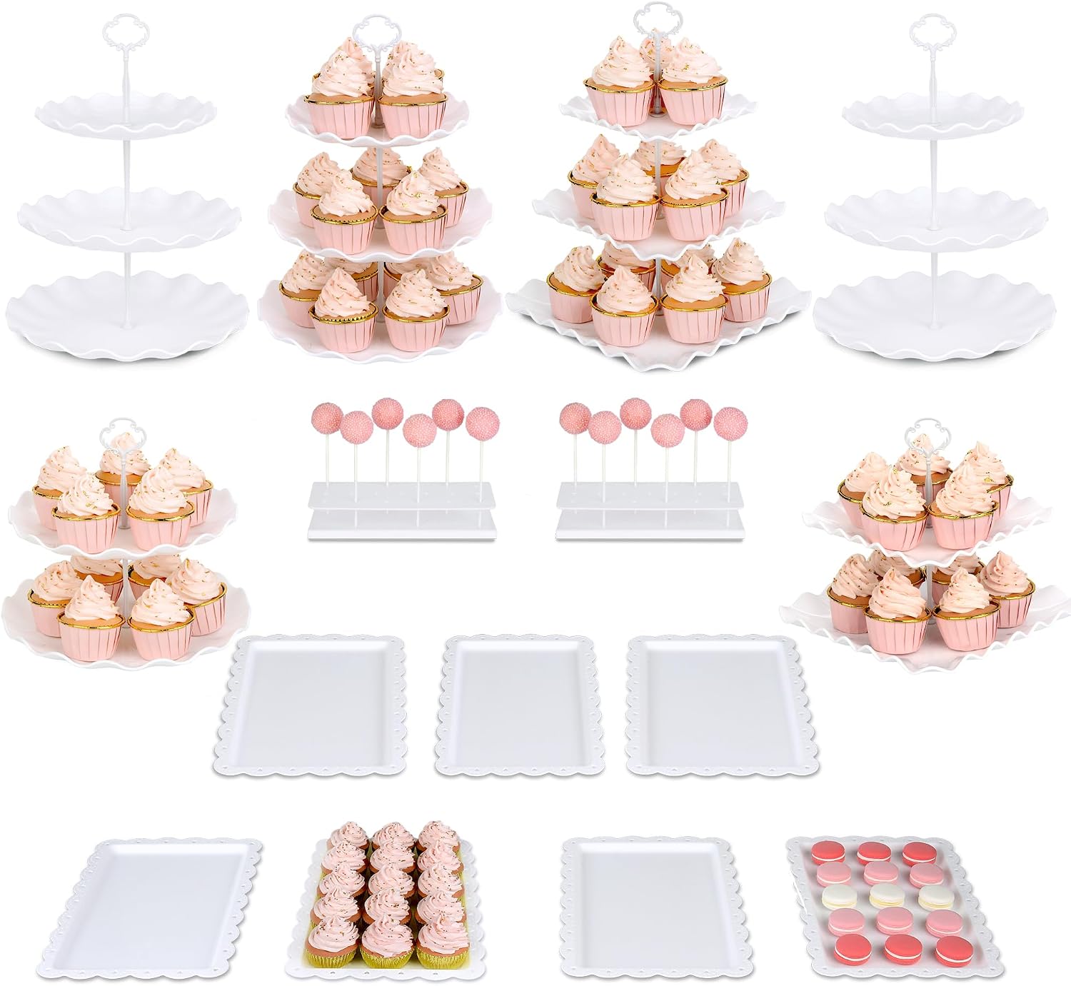 Amazon.com: Big Party Must Haves: Pack of 15 NWK Cake Stand, Cupcake ...