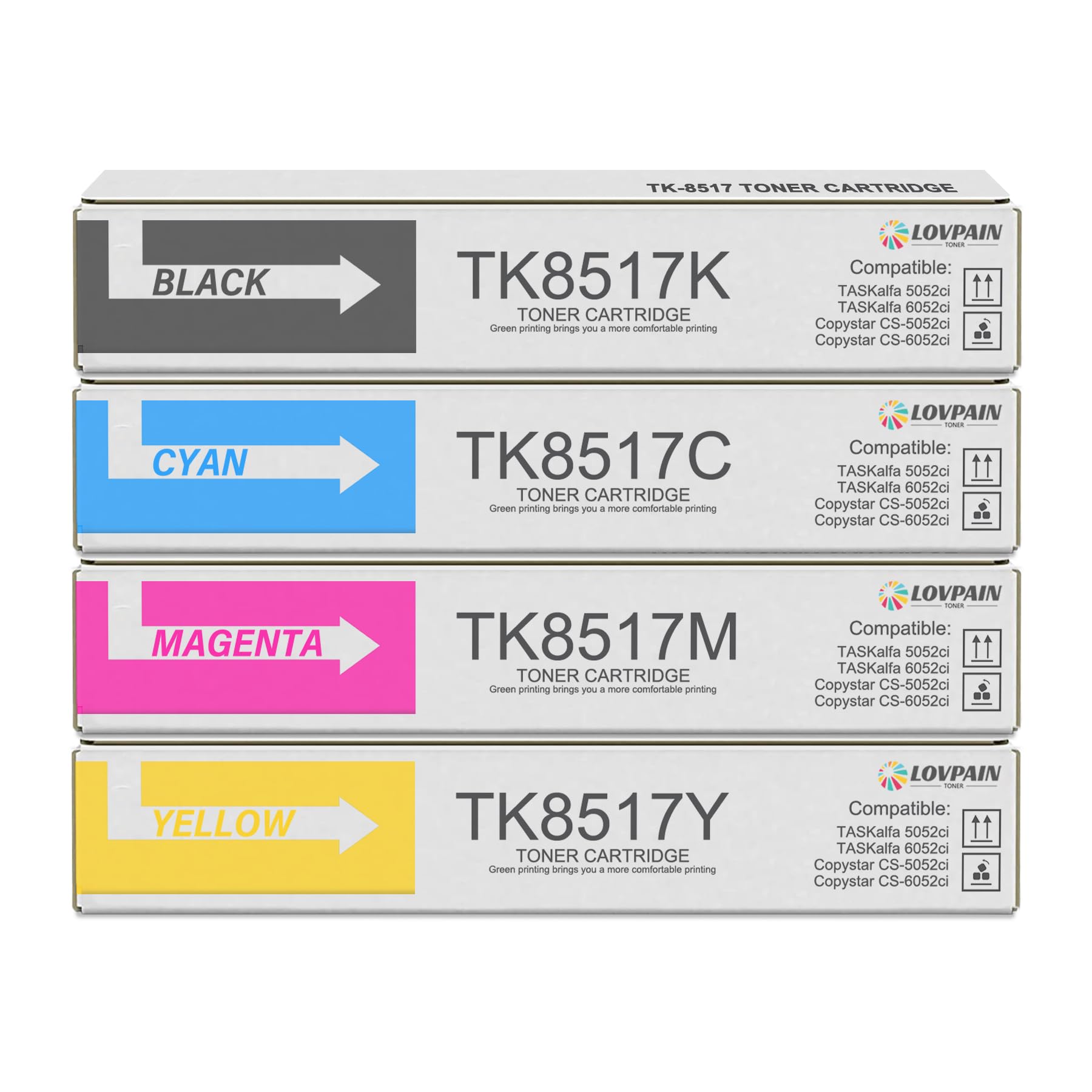 Amazon.com: TK-8517 TK8517 Toner Cartridge set (4-Pack, BK/C/M/Y ...