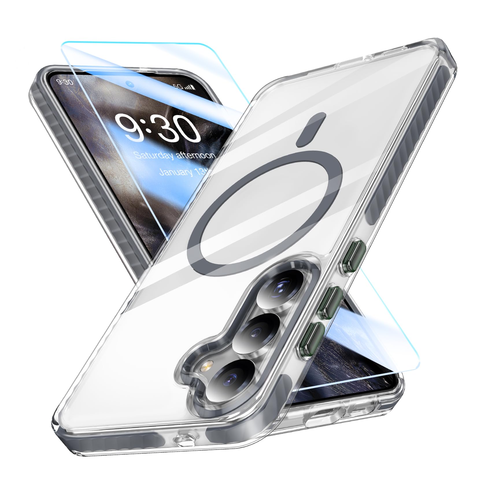 Amazon.com: MATEPROX Magnetic Clear Compatible with Samsung Galaxy S25+ Case, Transparent Thin ...