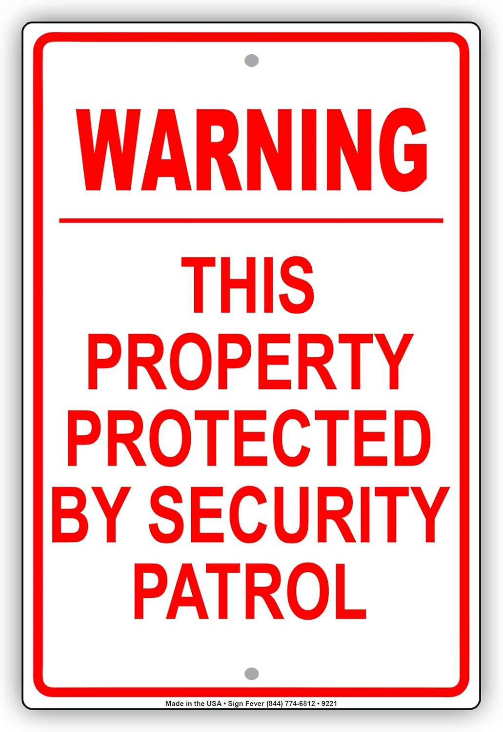 Amazon.com: This Property Protected By Security Patrol Warning Caution ...