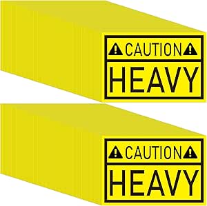 Amazon.com : Fulmoon 1000 Pcs Caution Heavy Sticker 2 x 3 Inch Yellow ...