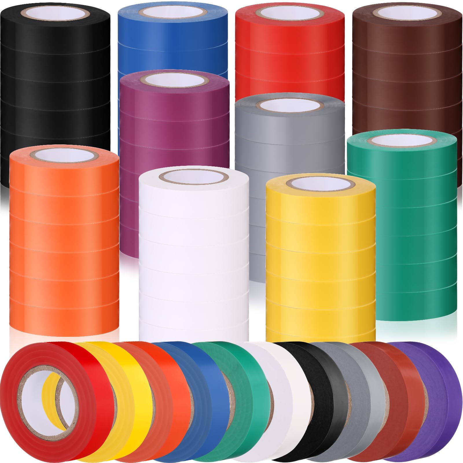 Snapklik.com : Qilery 60 Pack Electrical Tape Waterproof 3/4 In X 65 Ft ...
