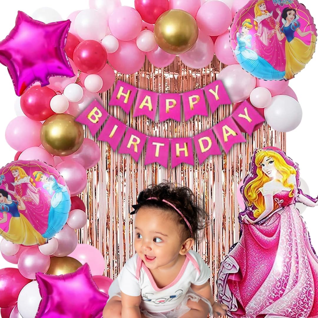 House of Banter Princess Theme Birthday Decoration for Girls 67pc Combo ...