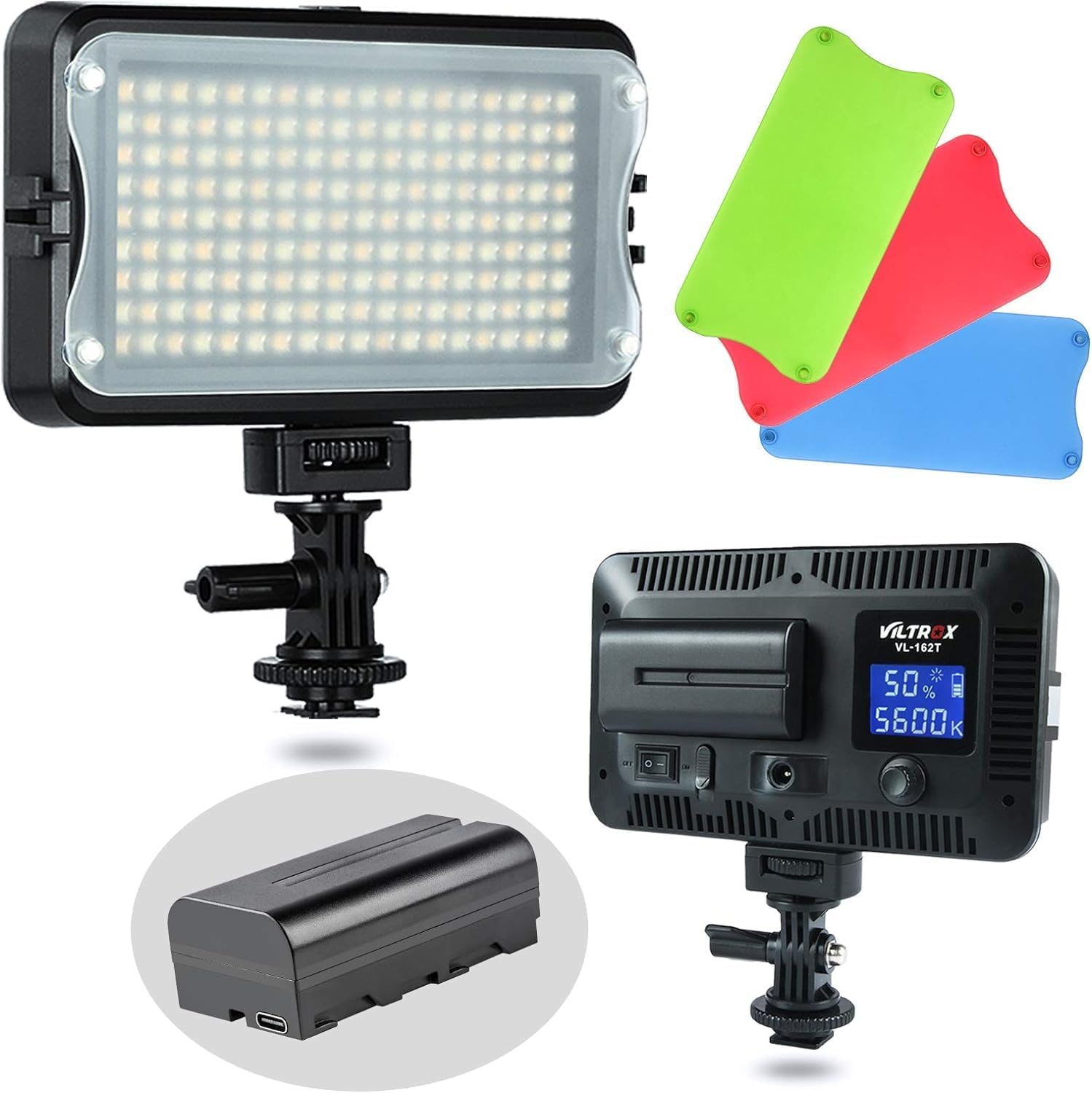 Amazon.com : VILTROX VL-162T CRI95+ LED Video Light, Portable Camera ...