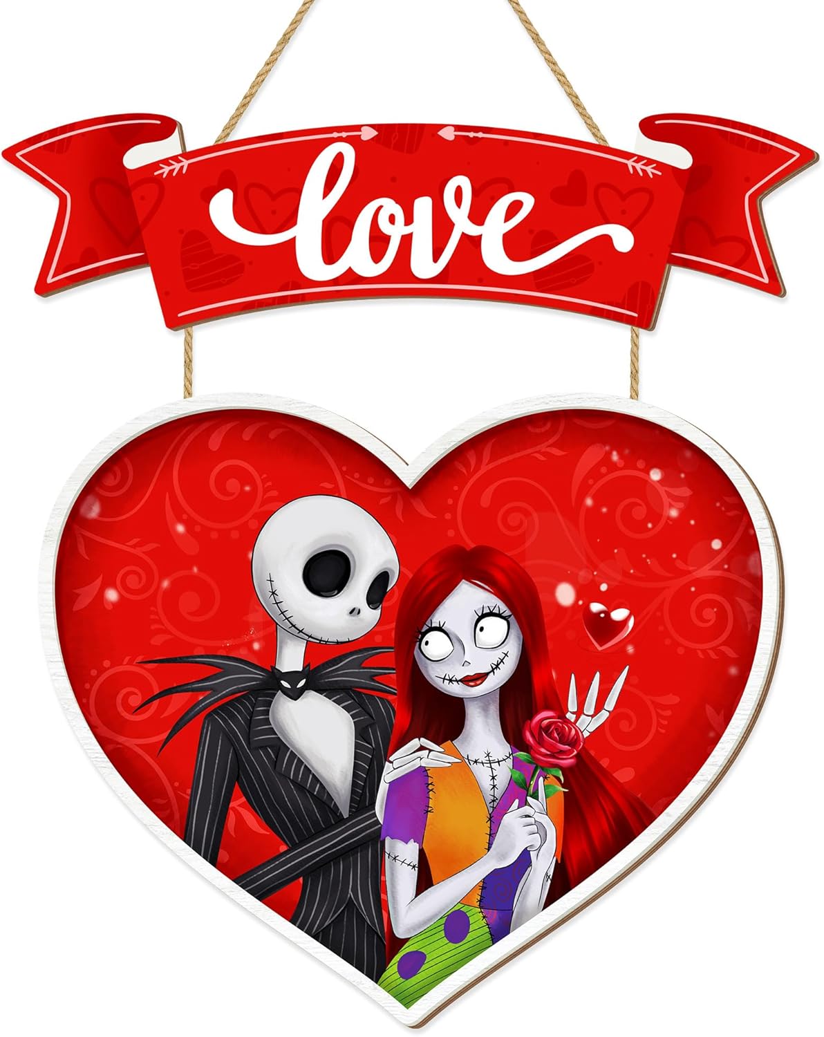 Amazon.com : Poncpis Valentine's Day Door Sign, 2 Panels Red Heart ...