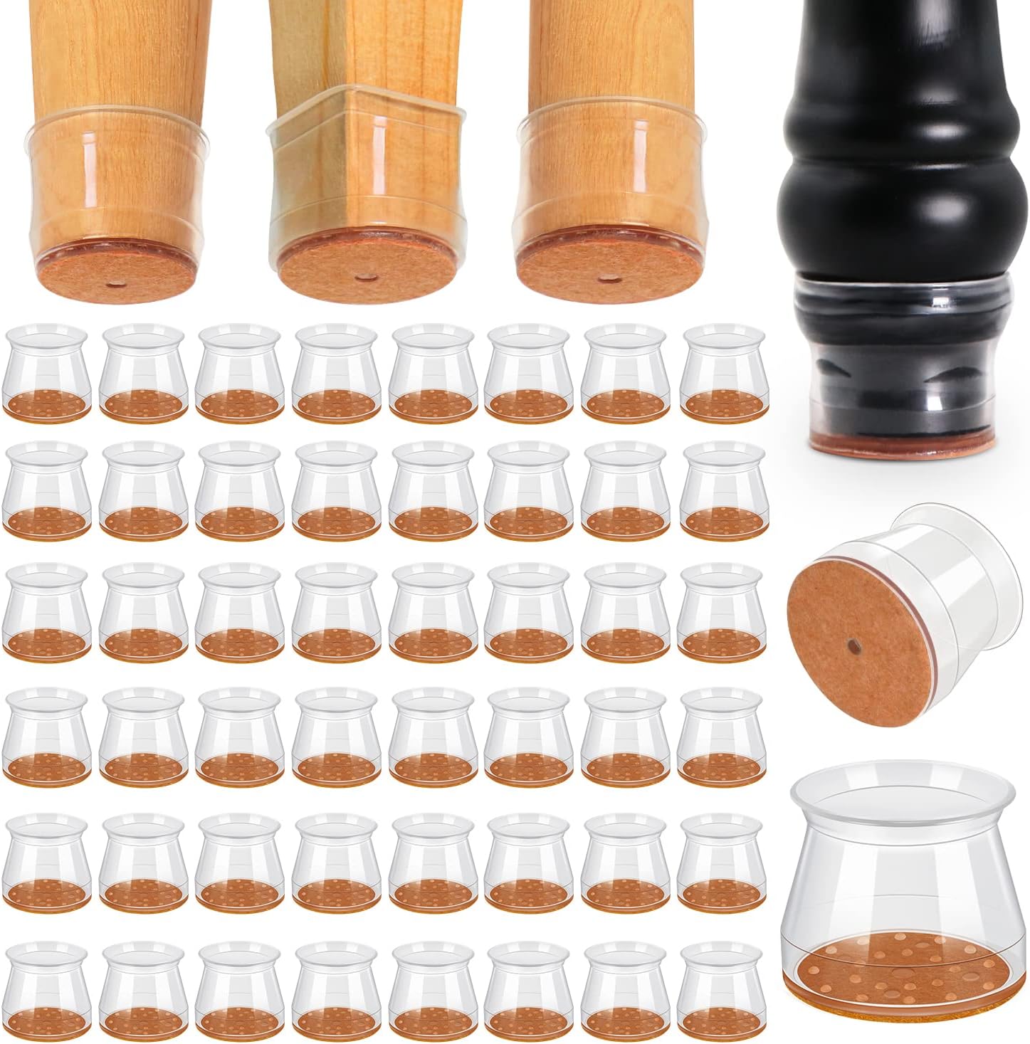 Ansible 48 pcs Chair Leg Floor Protectors, Furniture Felt Pads Silicone ...