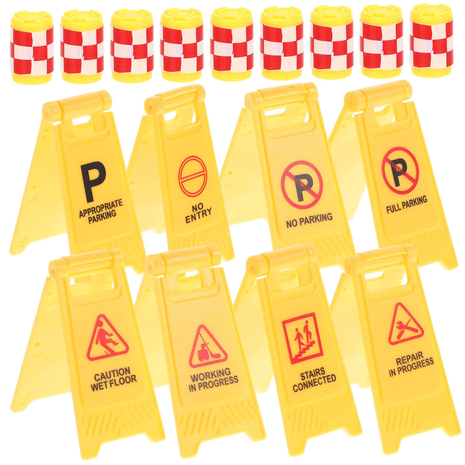 Toyvian 16pcs Road Sign Barricade Play Traffic Signs Kids Road Cone ...