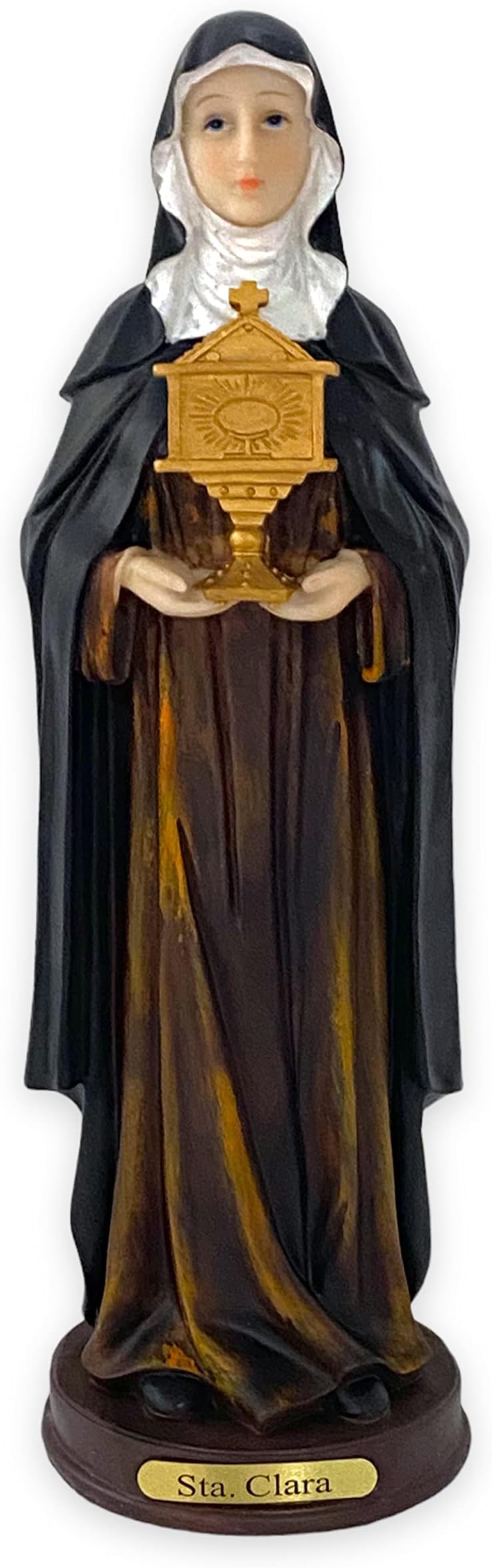 Amazon.com: 12" Inch St Clare Saint Santa Clara Claire of Assisi Statue ...