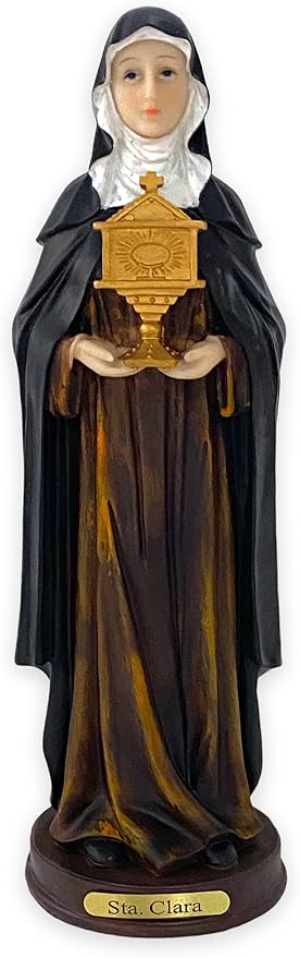 Amazon.com: 12" Inch St Clare Saint Santa Clara Claire of Assisi Statue ...