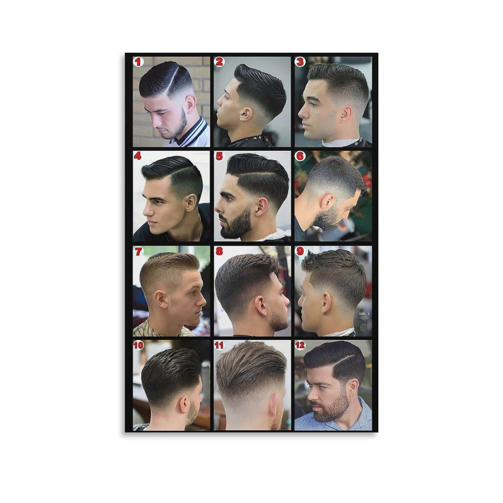 Amazon.com: Modern Barbershop Men's Hairstyle Guide Poster Men's ...