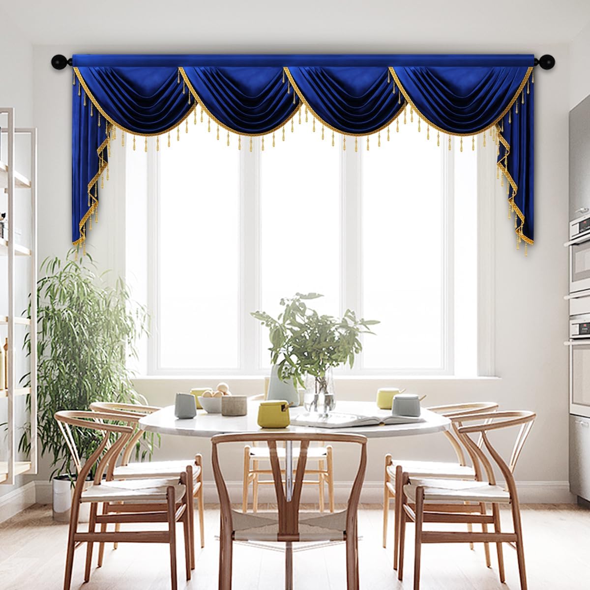 Amazon.com: ELKCA Luxury Royal Blue Velvet Curtain Valances for Living ...