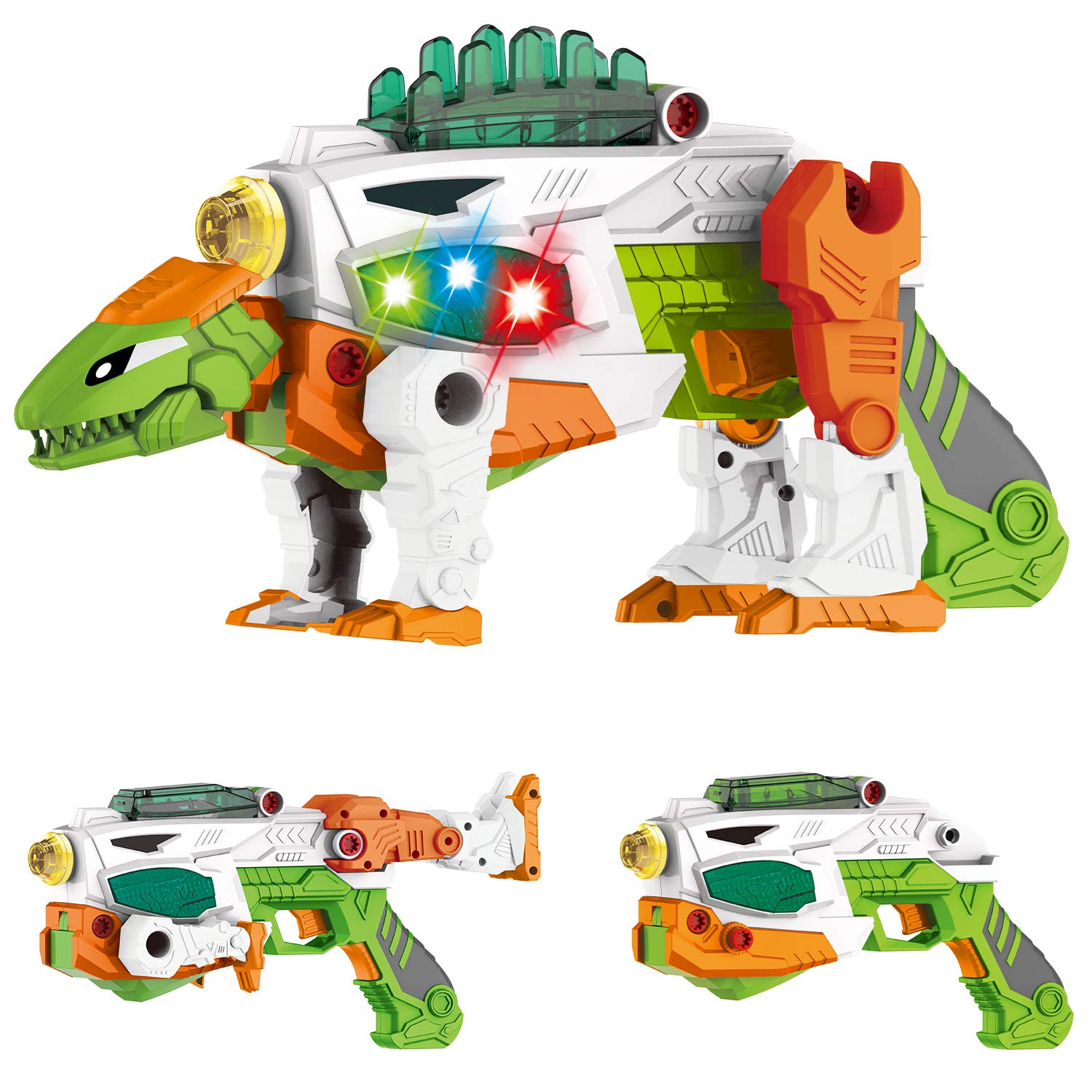 Buy Pup Go Dino Blaster 3 in 1 Transforming Dinosaur Toy with Flashing ...