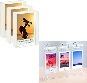 Amazon.com: WINKINE Instax Photo Frame White 3 PACK + Polaroid Album ...