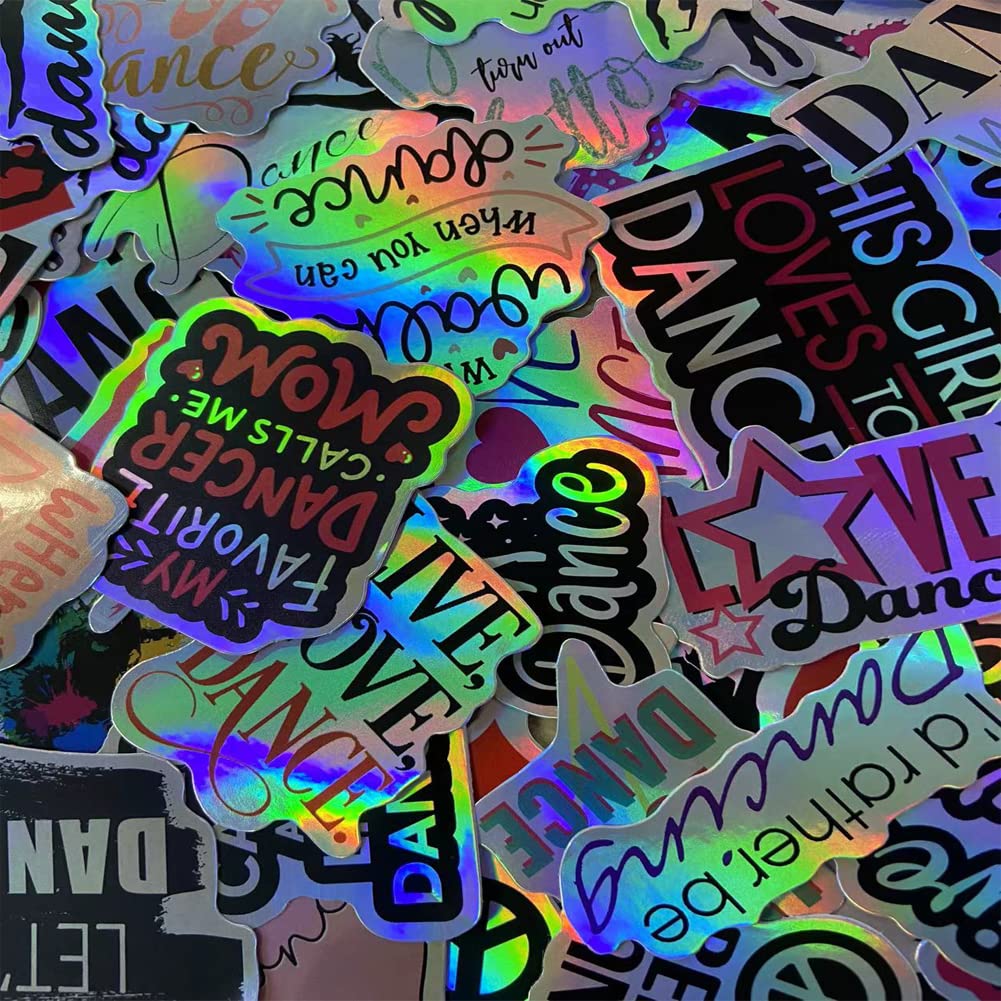 Holographic Dance Stickers,Waterproof Vinyl Water Bottles Laptop Car ...