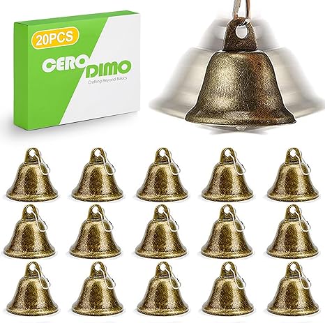Amazon.com: CeroDimo 20 PCS Small Brass Jingle Bells with Spring Clips ...