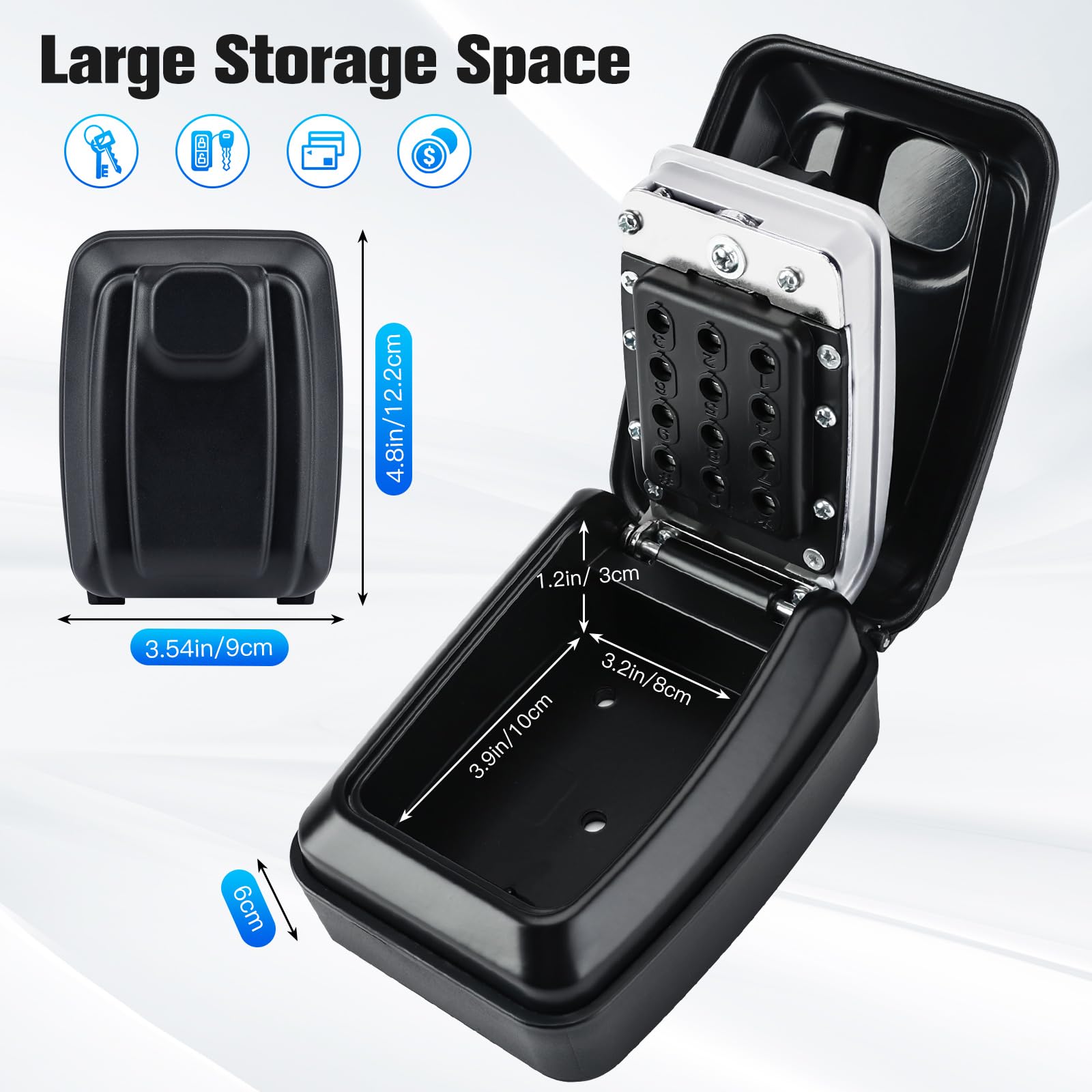 PAIRIER Key Safe Wall Mounted, Key Lock Box Outdoor Waterproof Extra ...