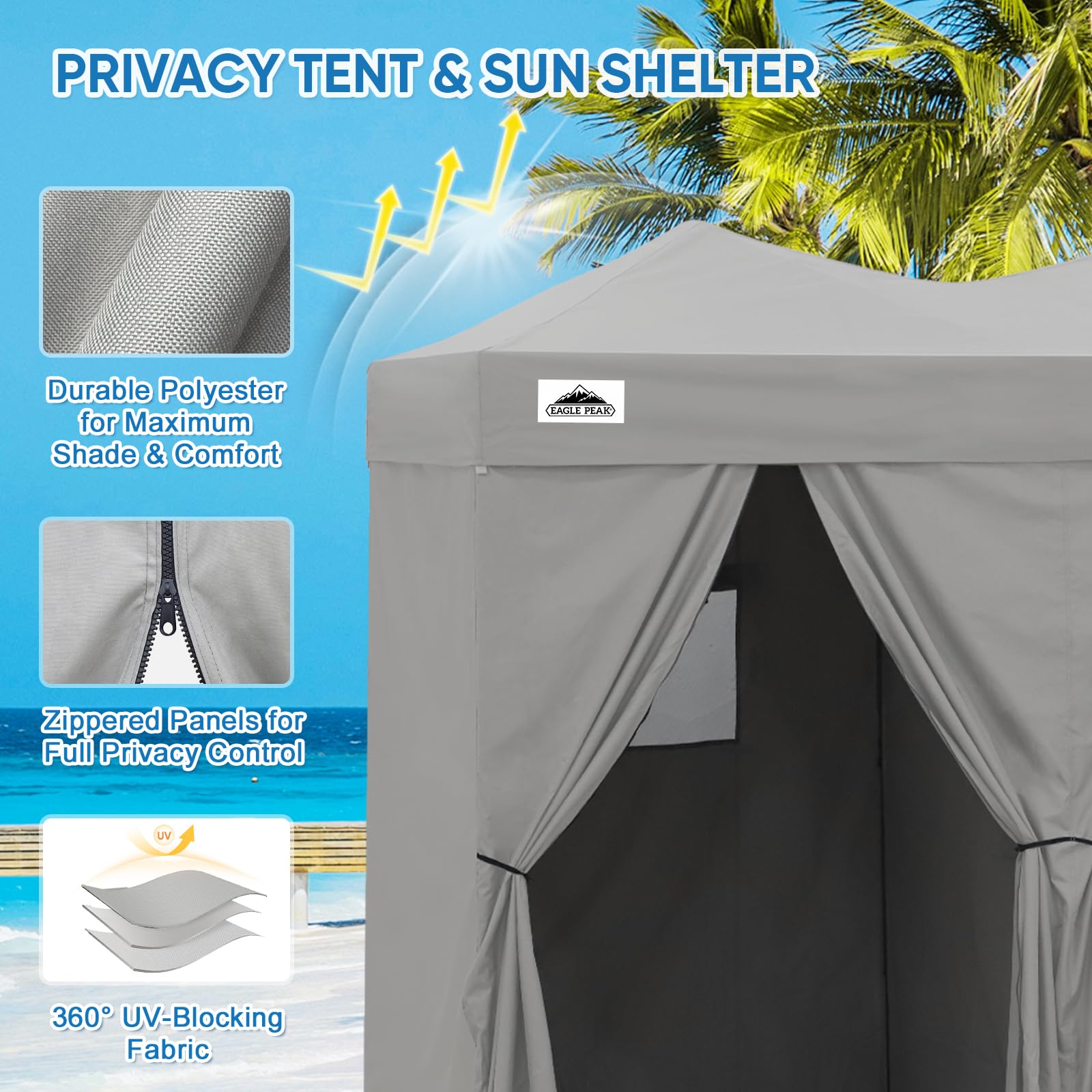 Snapklik.com : Outdoor Changing Room 8x4, 2 Room Pop Up Portable ...