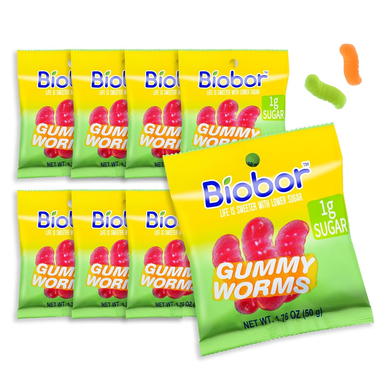 Amazon.com : Biobor Low Sugar Gummy Worms, Keto Friendly Snack ...