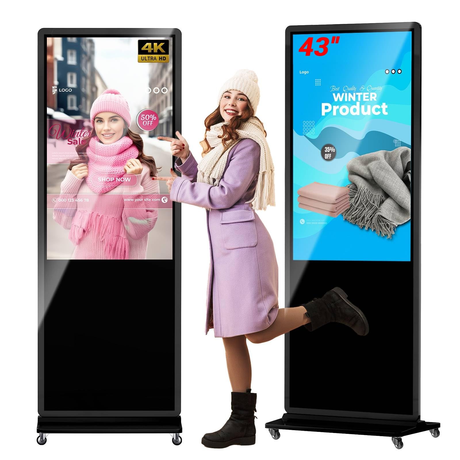Amazon.com: JASZDOT Digital Signage Display, LCD Screen Digital Kiosks ...