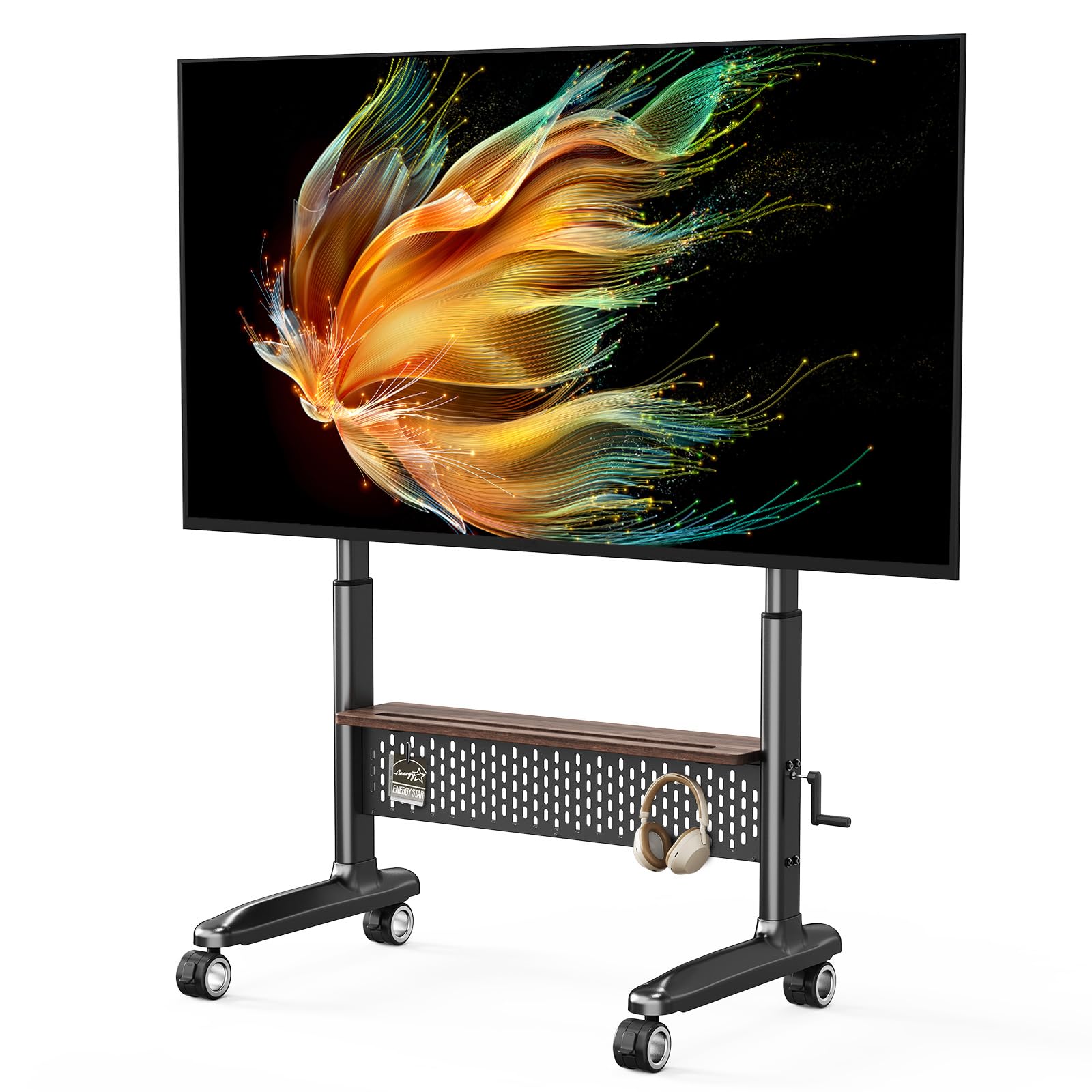 Snapklik.com : Hovadova Hand Crank Lift Mobile TV Cart For 40-90 Inch ...