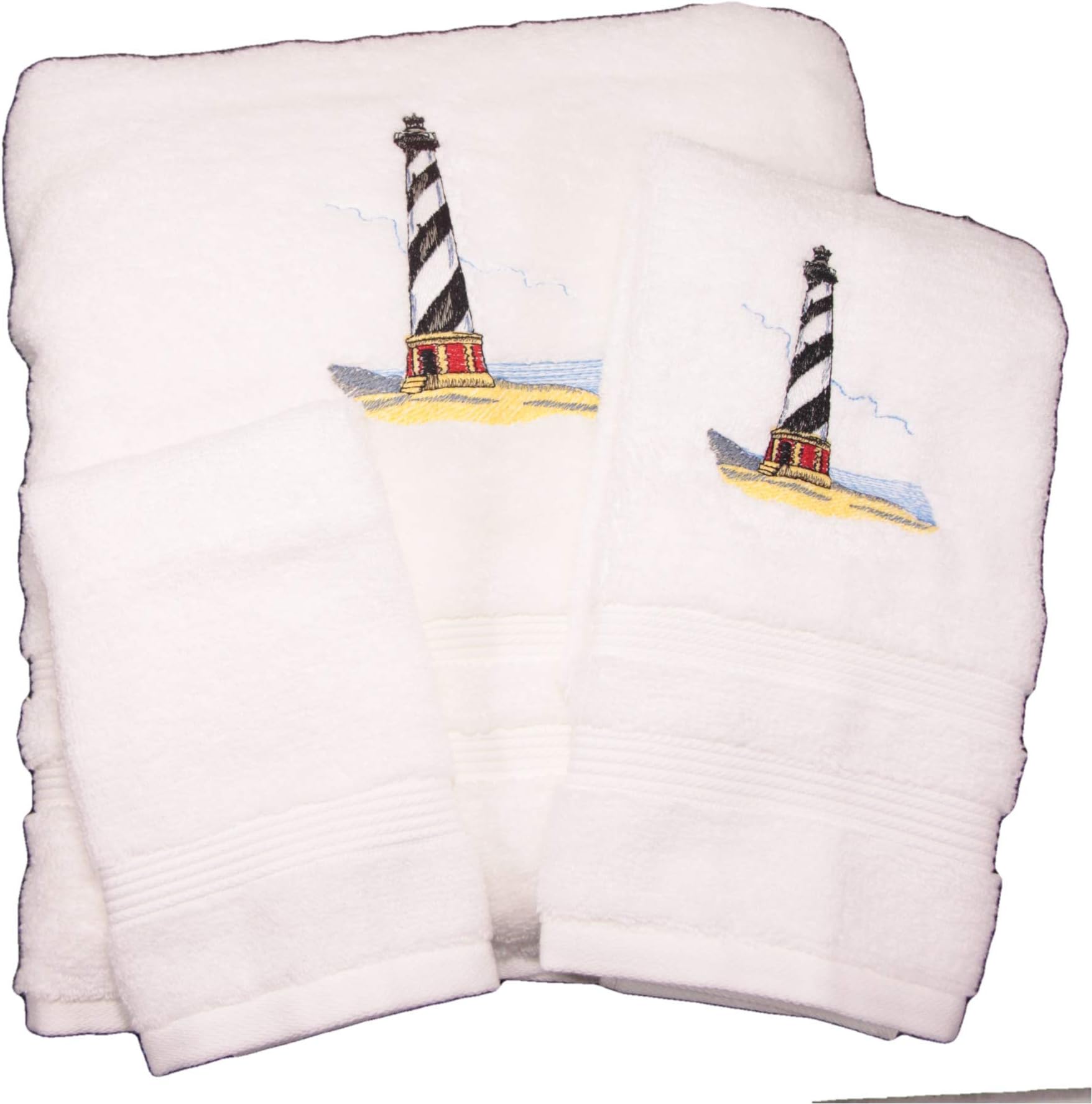 Amazon.com: Big Black Horse LLC Bath Towel Set with Embroidered ...
