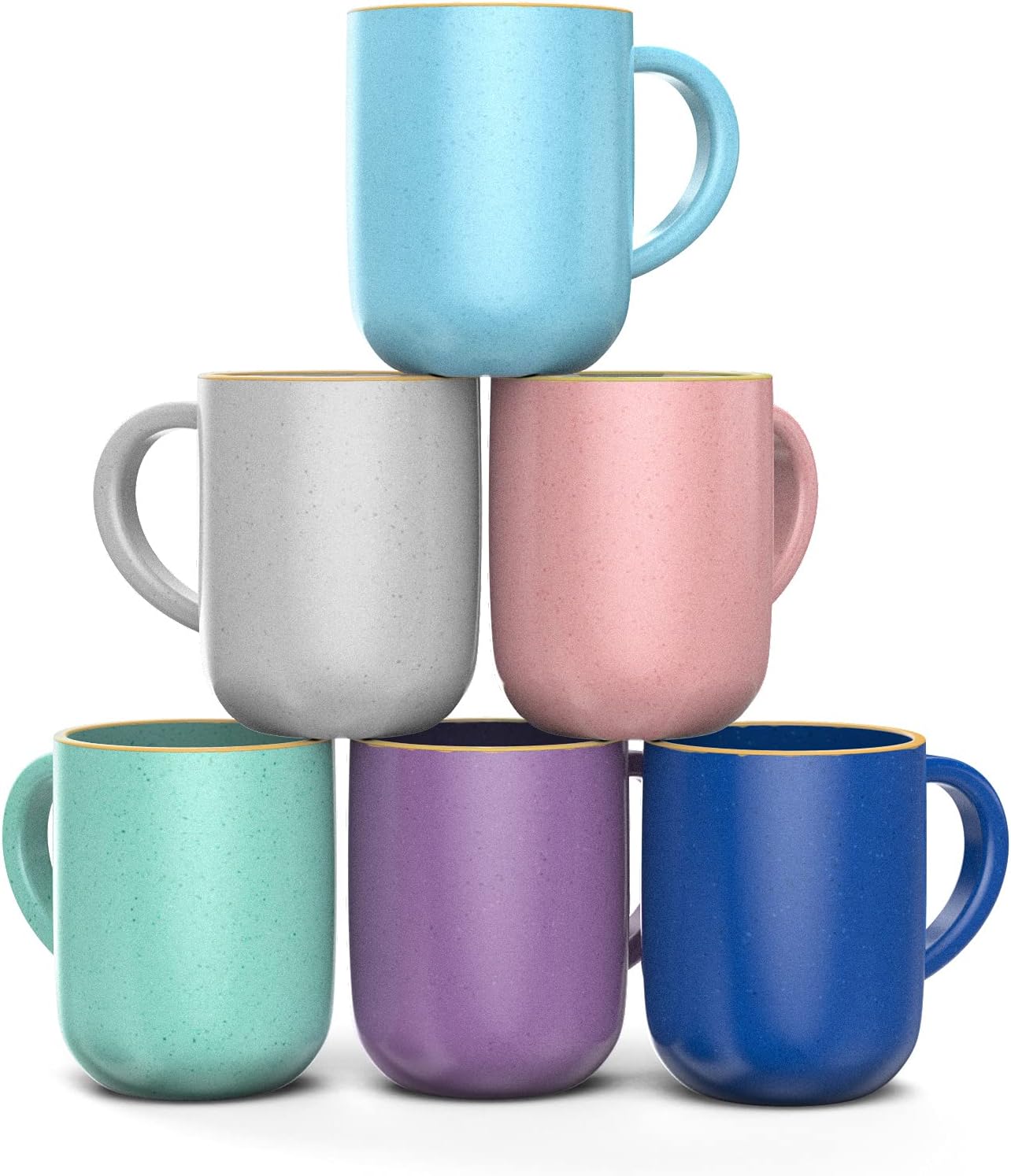 Amazon.com: Francois et Mimi, Set of 6 Large 16 Ounce Ceramic Coffee ...