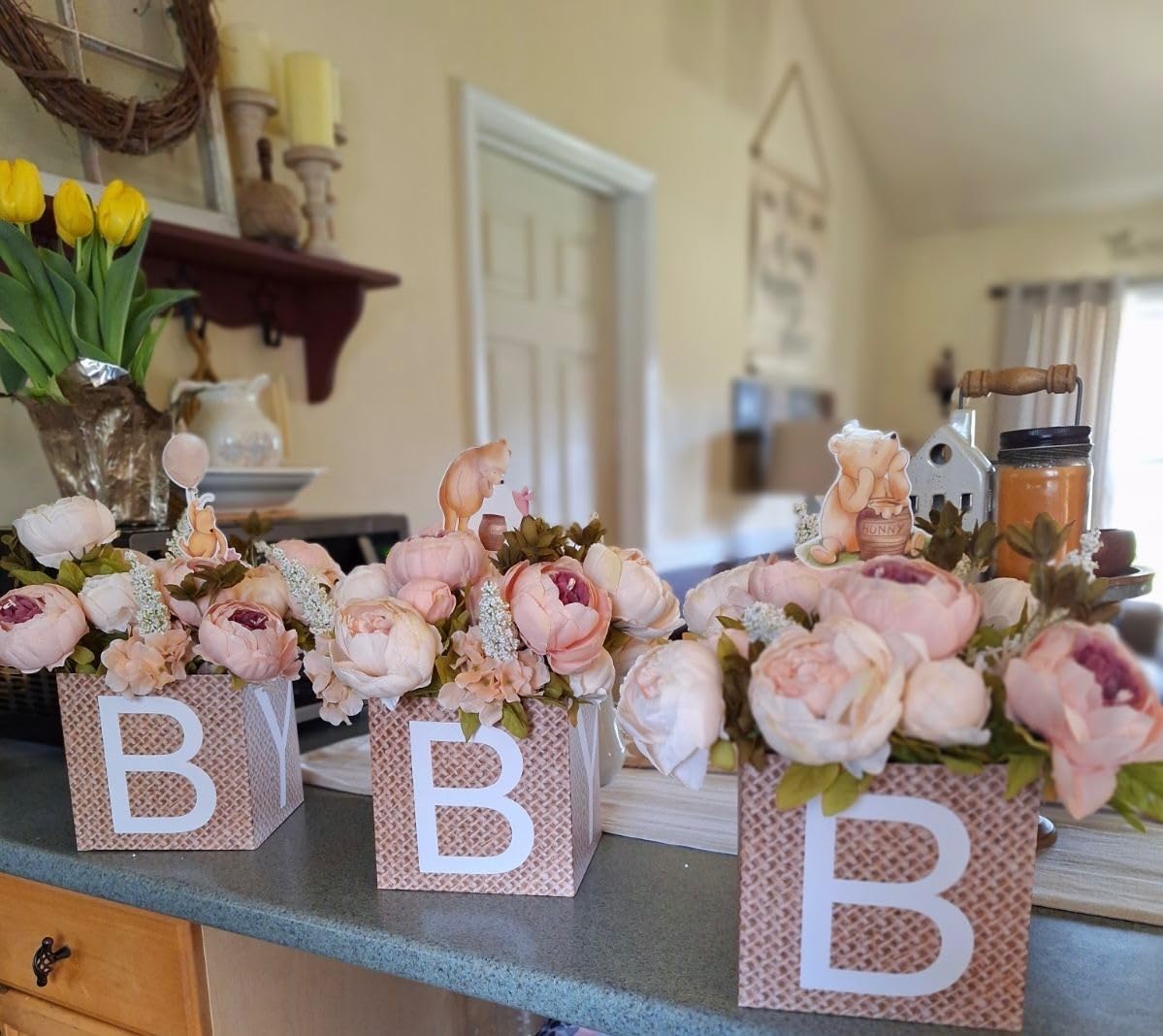 Amazon.com: Noveread 6 Pcs Burlap Print Baby Shower Party Decorations ...