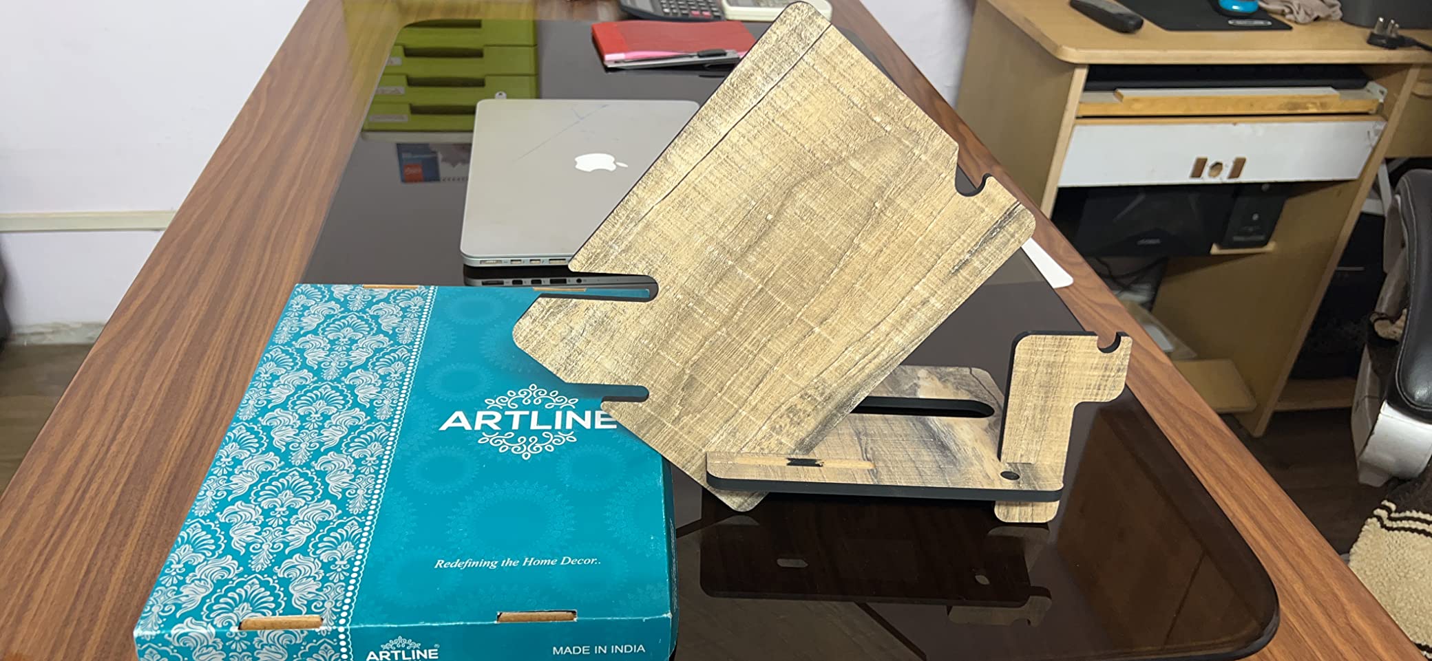 ARTLINE Wooden Docking Stand for Desk Table Organizer | Multi-Purpose ...