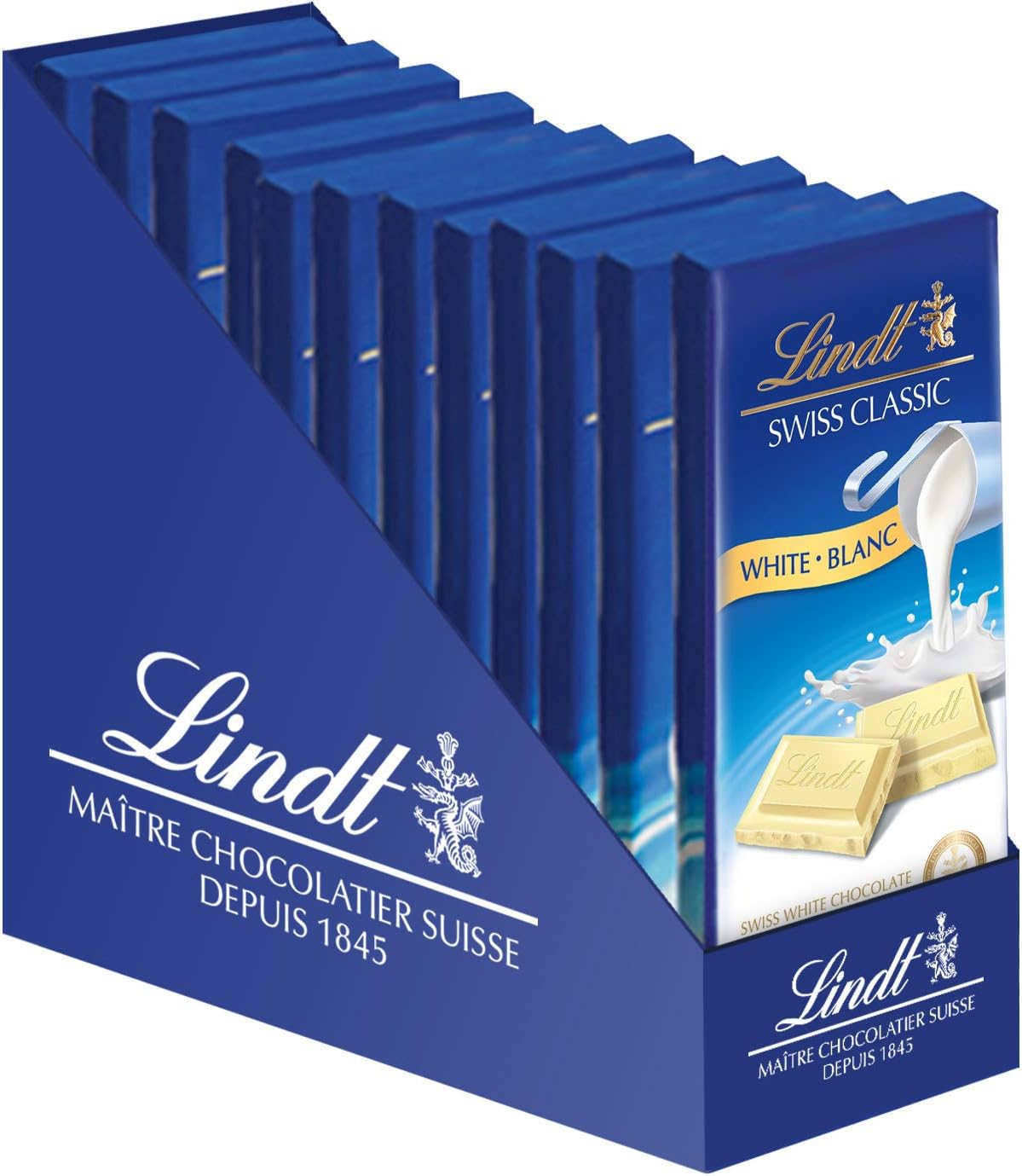 Lindt Swiss Classic White Chocolate Bar, 100g (Pack of 12 Bars ...