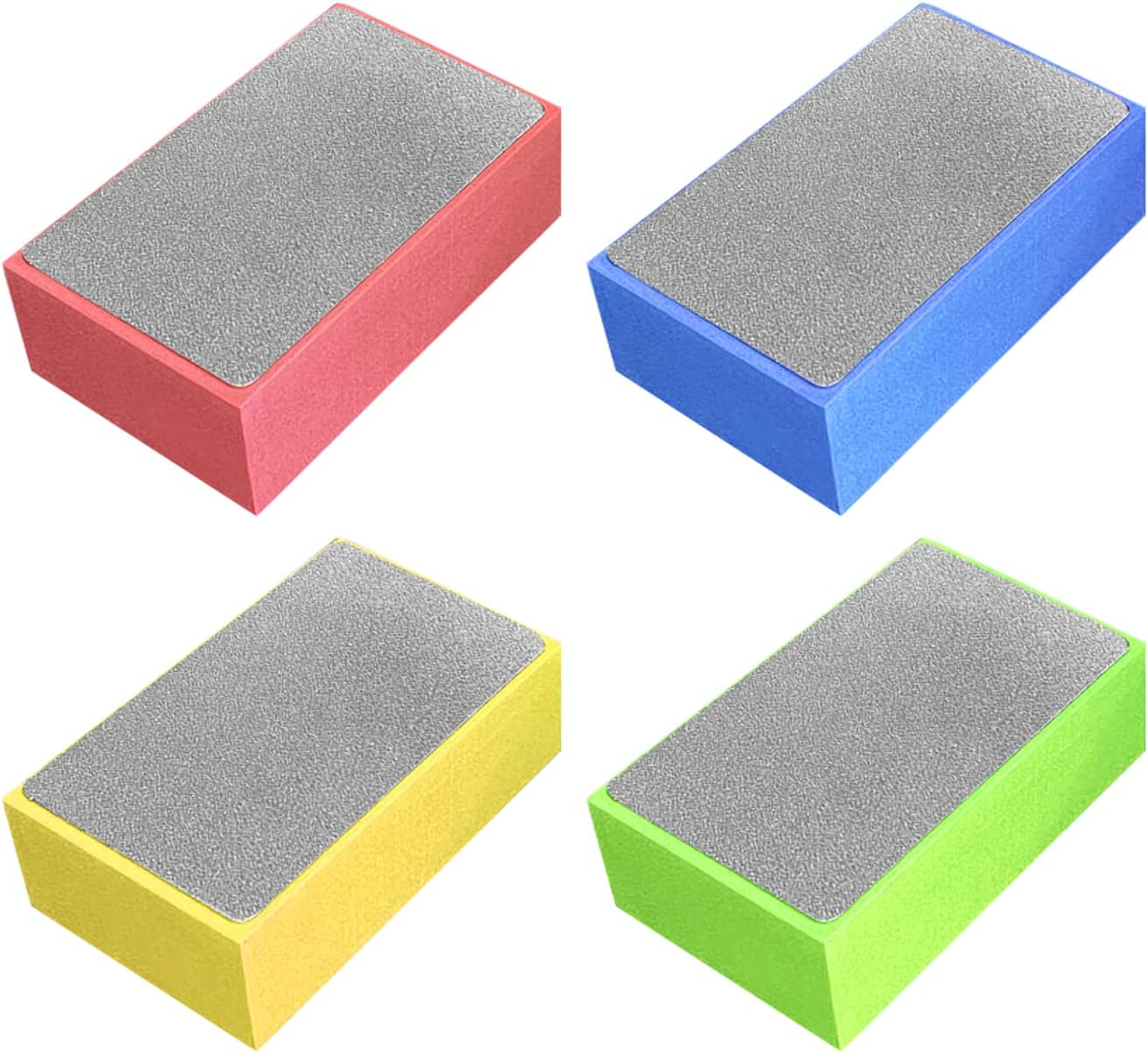 QWORK Diamond Hand Polishing Pads, 4 Pack Grid Sharp Sanding Block Kit ...